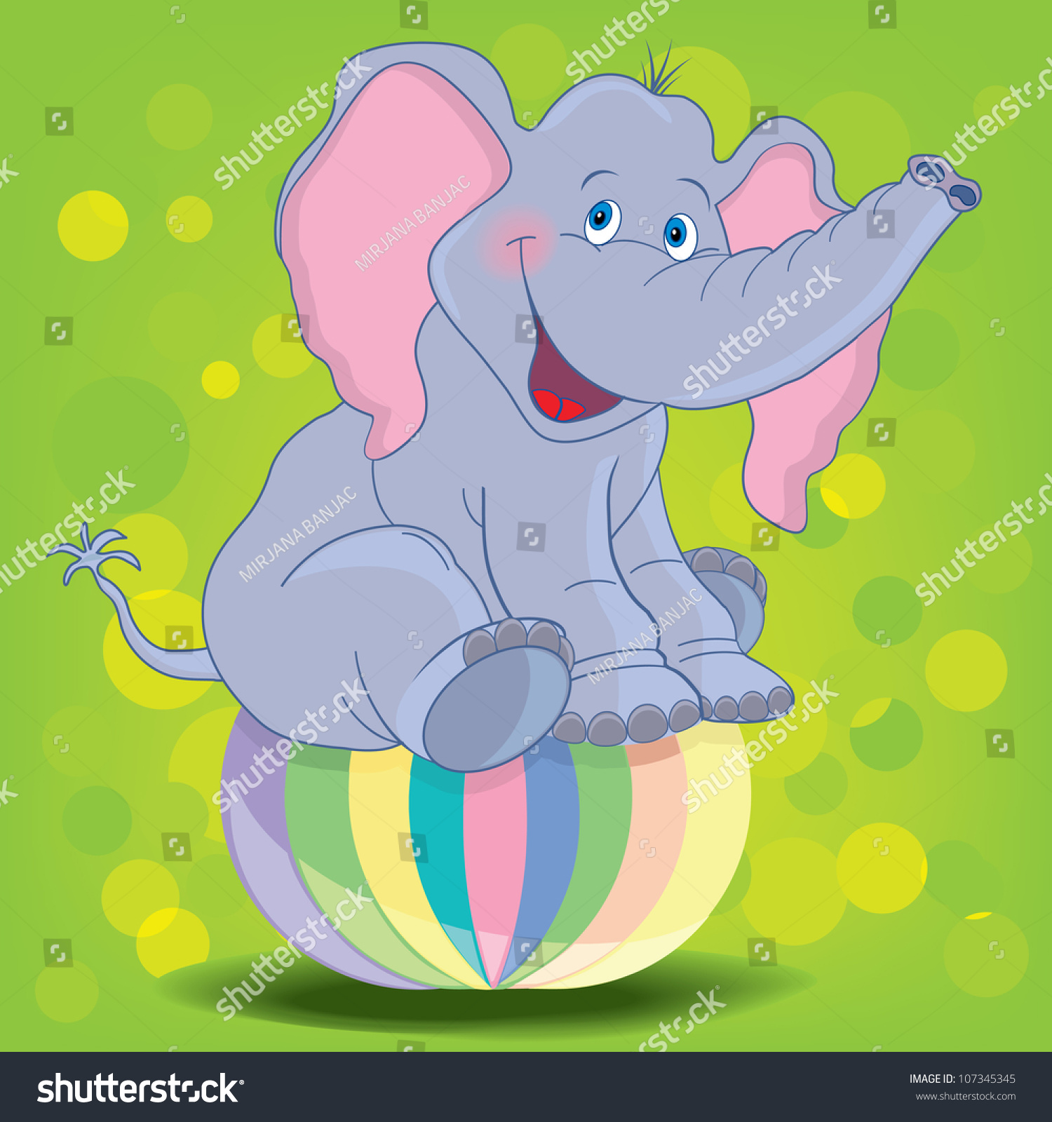 Circus Elephant Acrobat Stock Vector (Royalty Free) 107345345