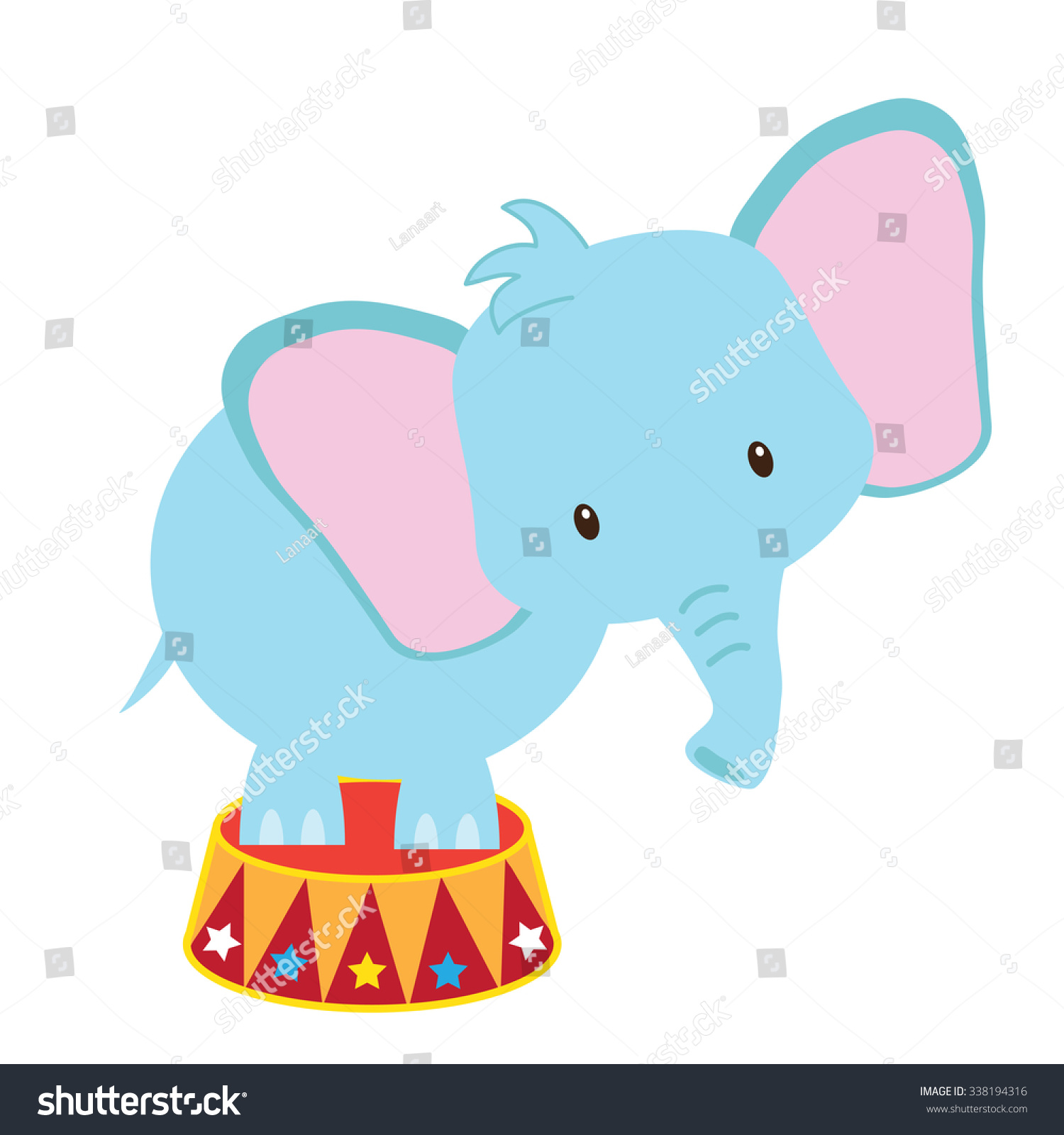 Circus Elephant Vector Illustration Stock Vector (Royalty Free) 338194316