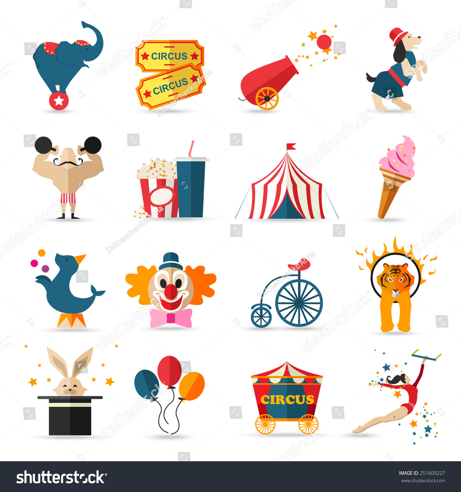Circus Entertainment Icons Set Flat Style Stock Vector (Royalty Free ... Circus Entertainment Icons Set Flat Style Stock Vector (Royalty Free ...