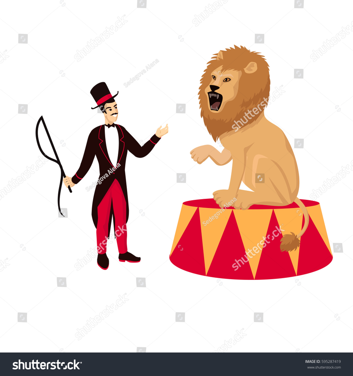 Circus Lion Tamer Stock Vector (Royalty Free) 595287419 | Shutterstock