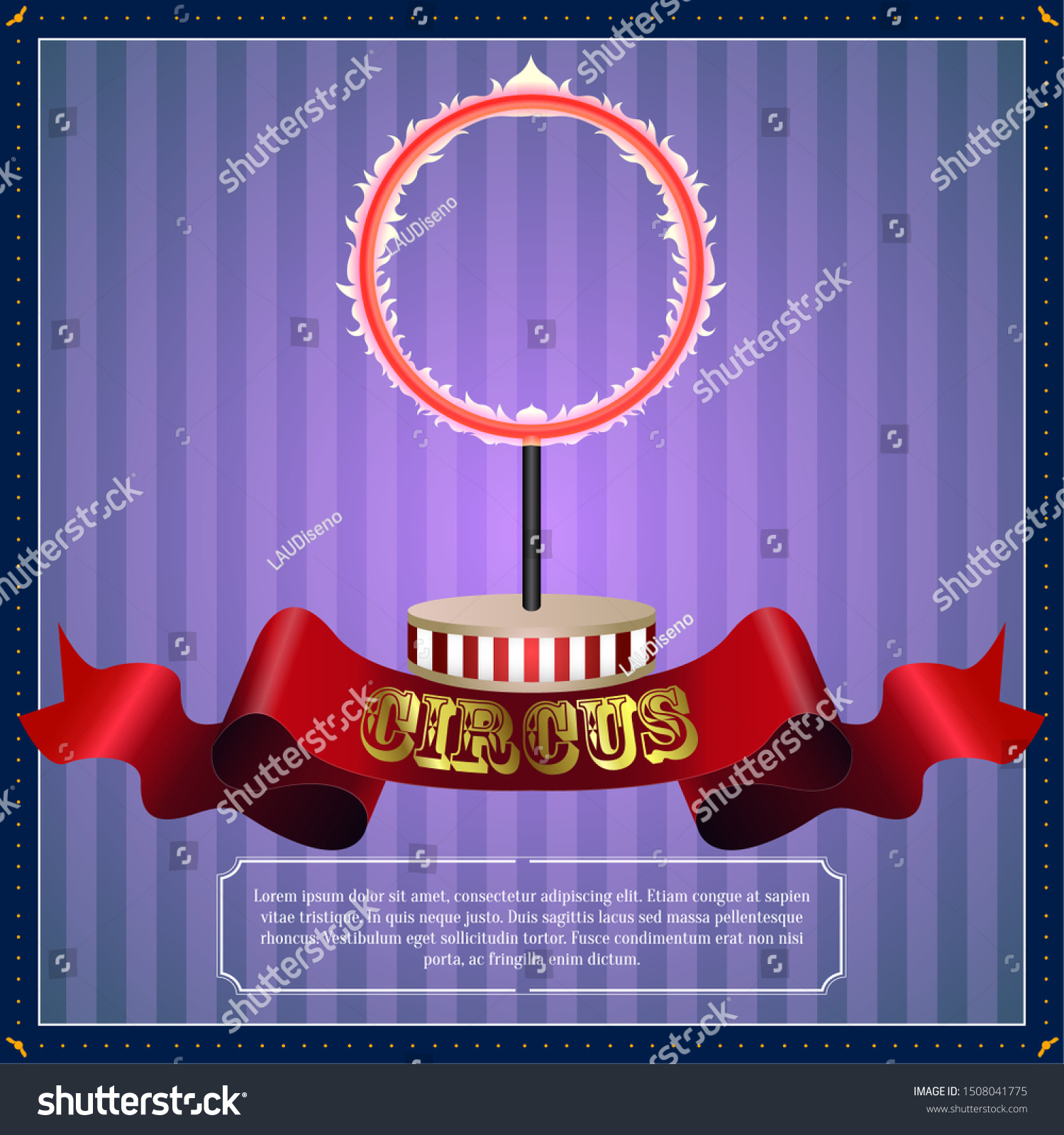 Circus Poster Image Fire Ring Vector: เวกเตอร์สต็อก (ปลอดค่าลิขสิทธิ์ ...