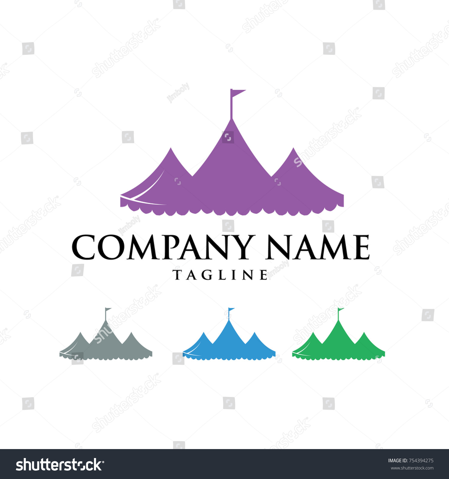 Circus Tent Carnival Fair Logo Vector Stock Vector (Royalty Free ...