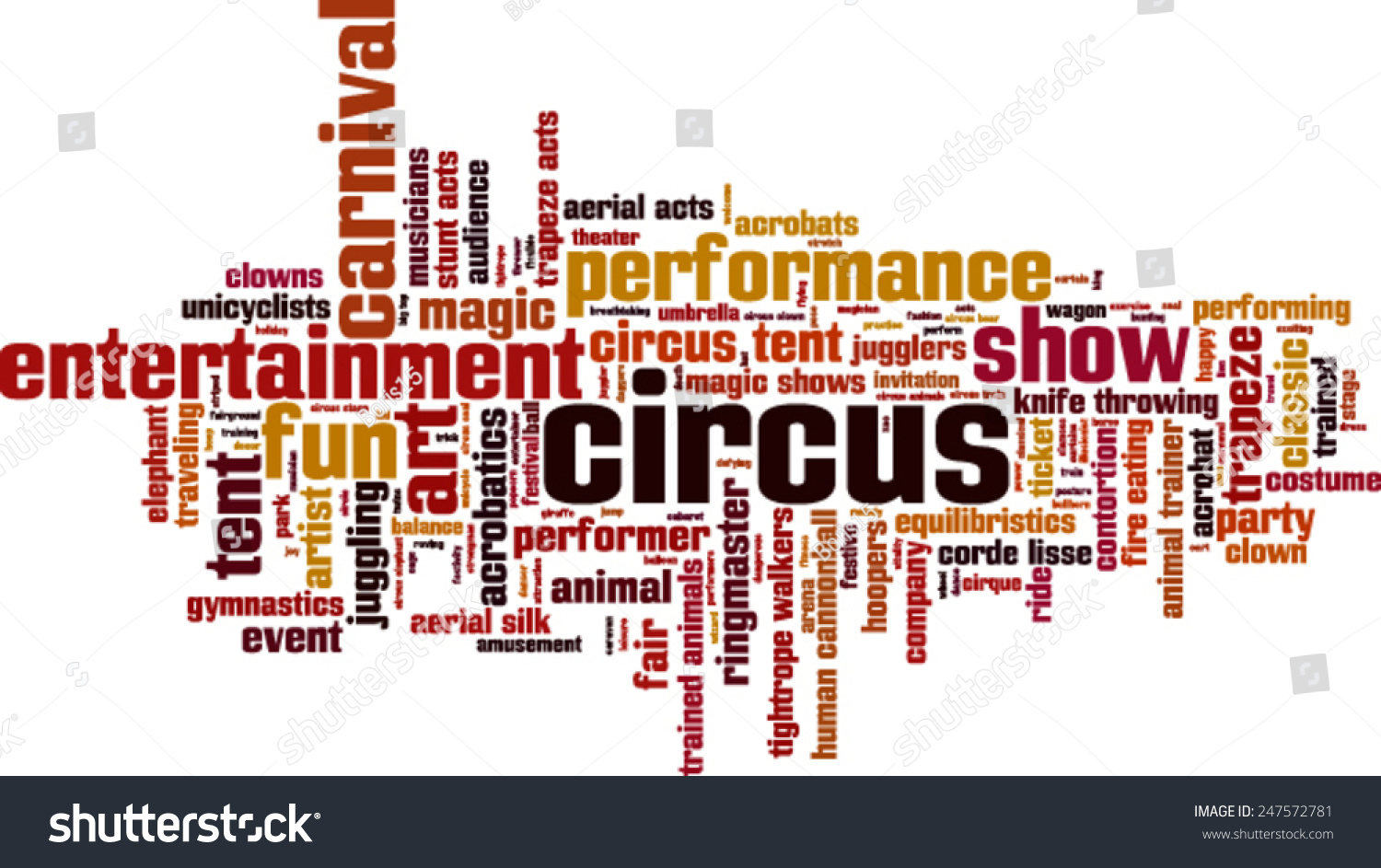 Circus Word Cloud Concept Vector Illustration Stock Vector (Royalty ...