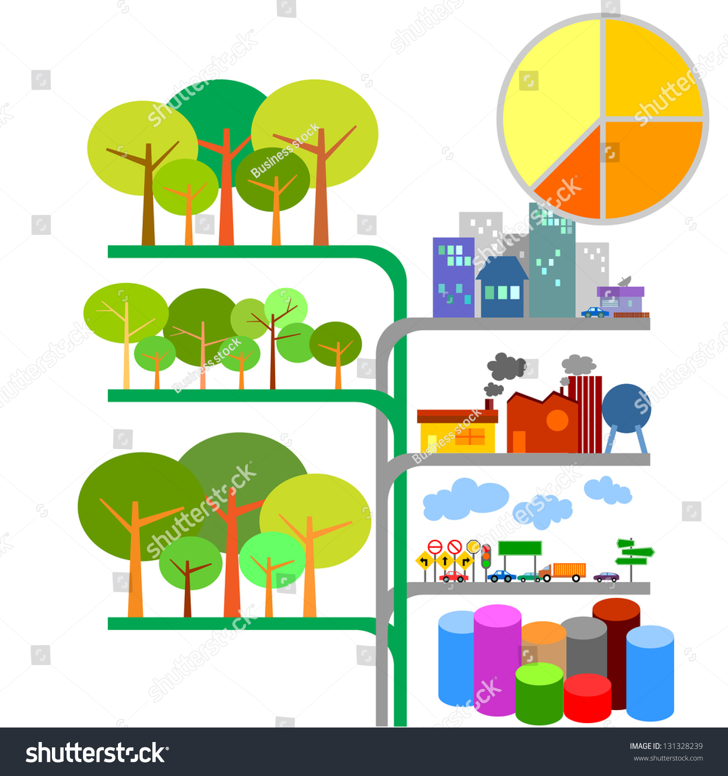 City Forest Infographic Vector Format Stock Vector (Royalty Free ...