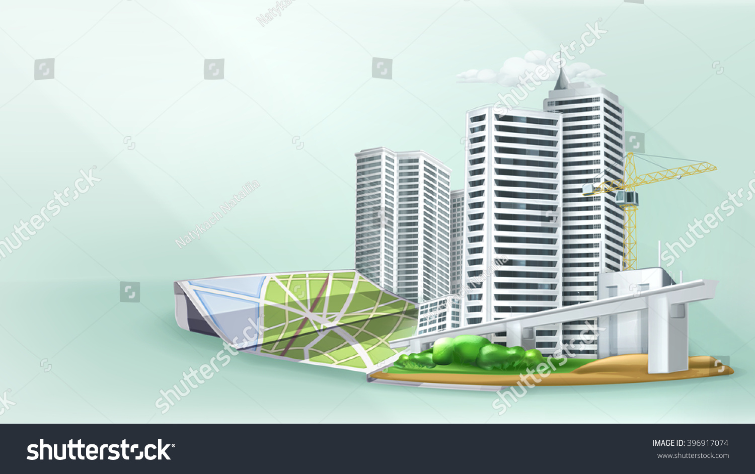 City Building Background Vector Illustration Stock Vector (Royalty Free ...