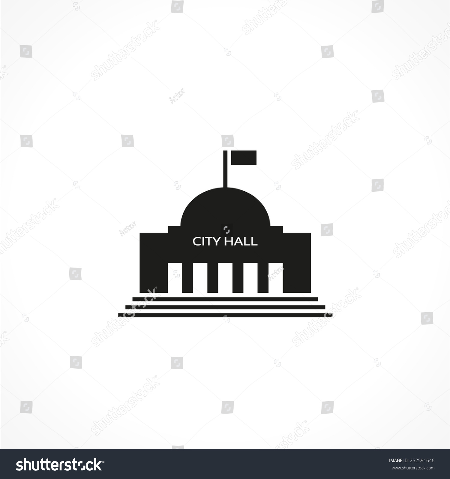 City Hall-Vector Icon - 252591646 : Shutterstock