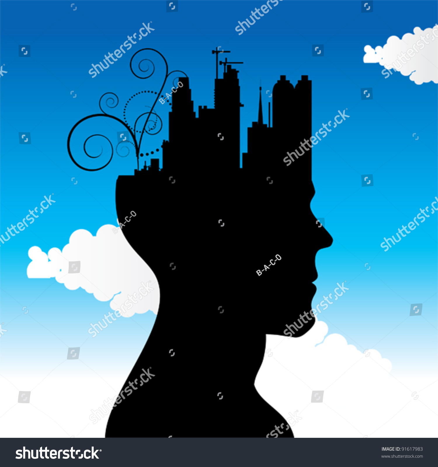 City Head Stock Vector (Royalty Free) 91617983