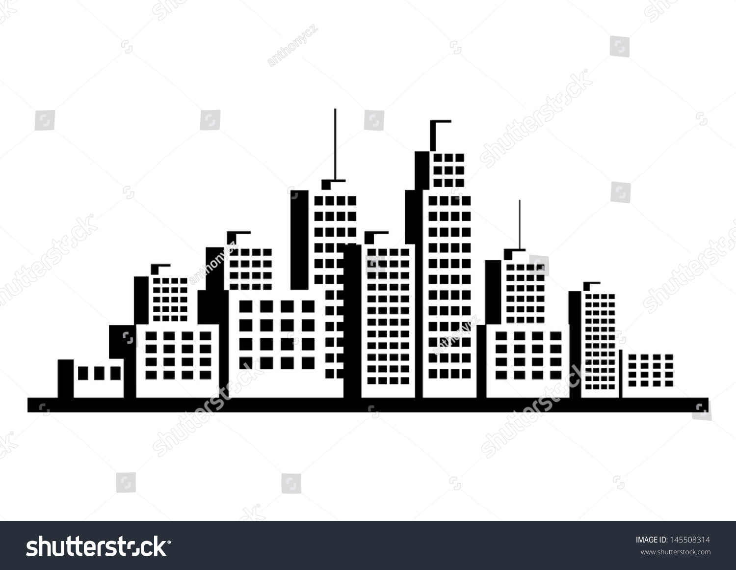 City Icon Stock Vector 145508314 - Shutterstock