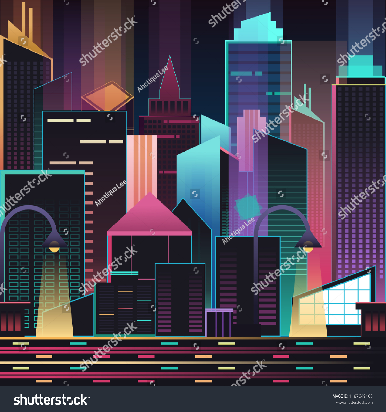 City Landscape Background Stock Vector (Royalty Free) 1187649403 ...