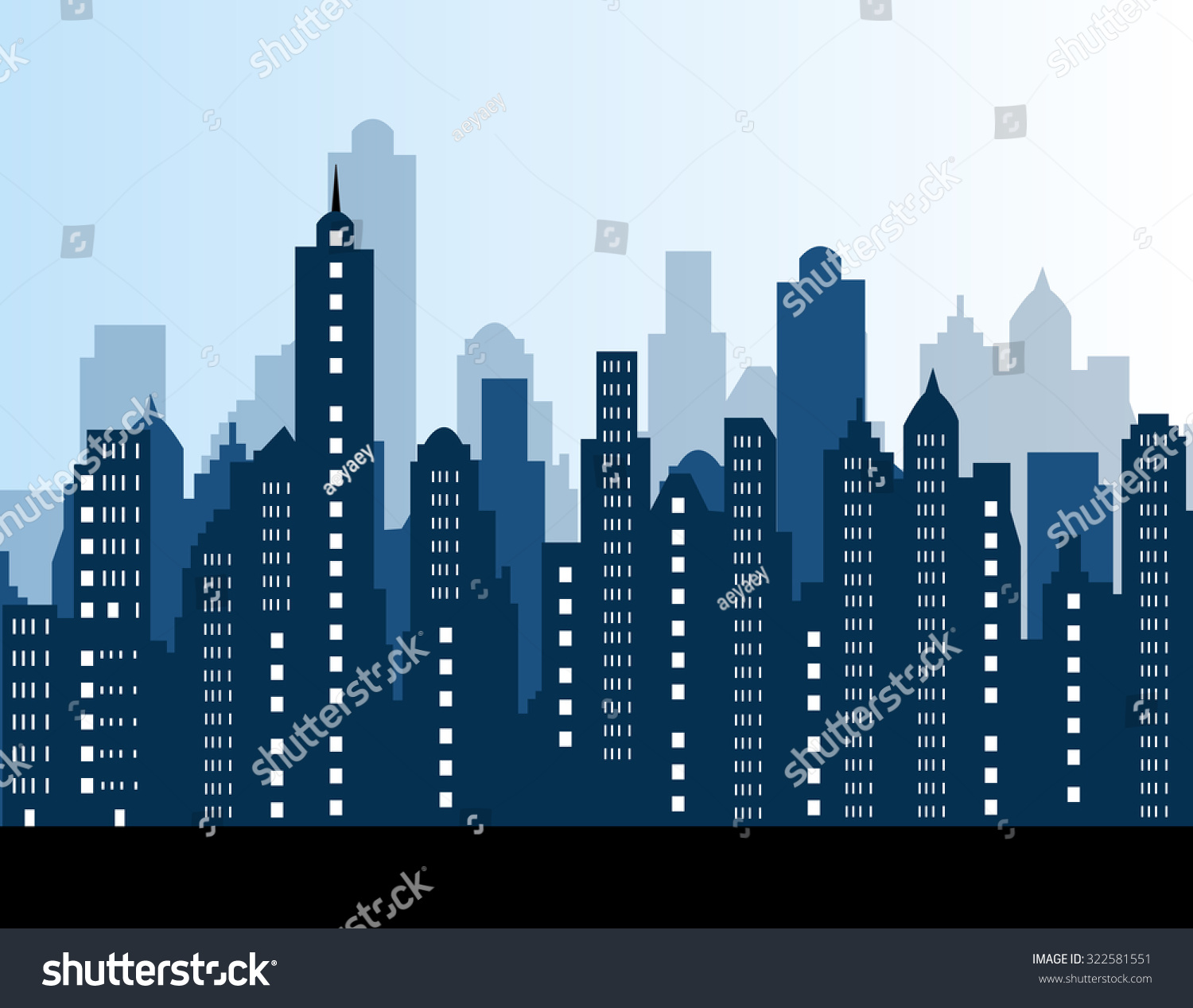 City Landscape Background Stock Vector (Royalty Free) 322581551 ...