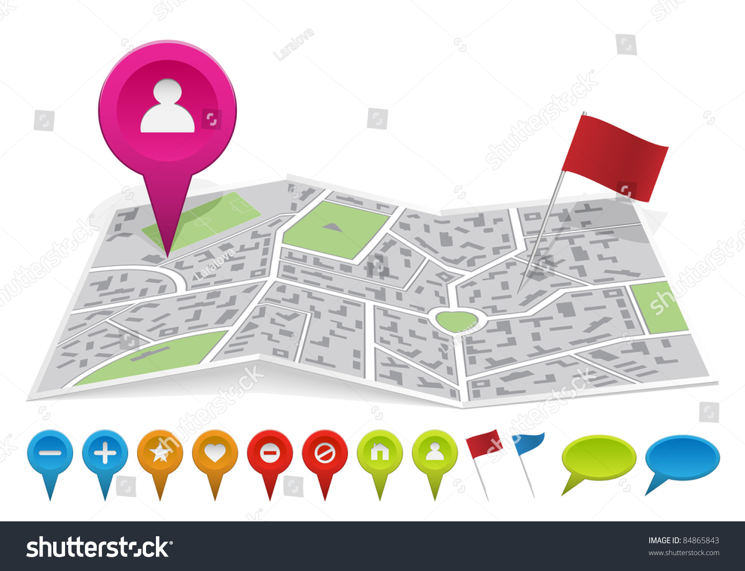 City Map Labels Vector Illustration Stock Vector (Royalty Free ...