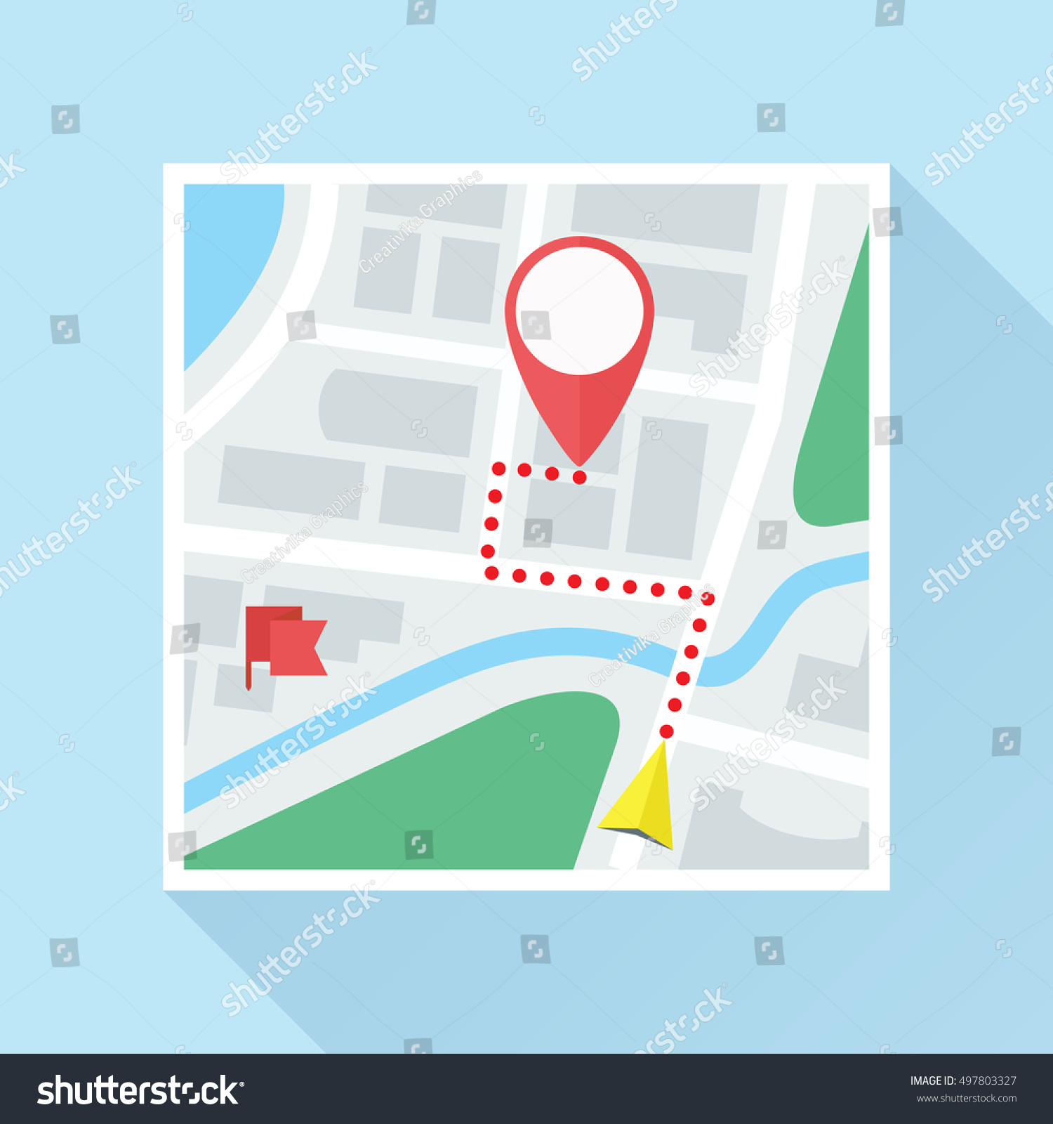 City Map Location Mark Flag Label Stock Vector (Royalty Free) 497803327 ...