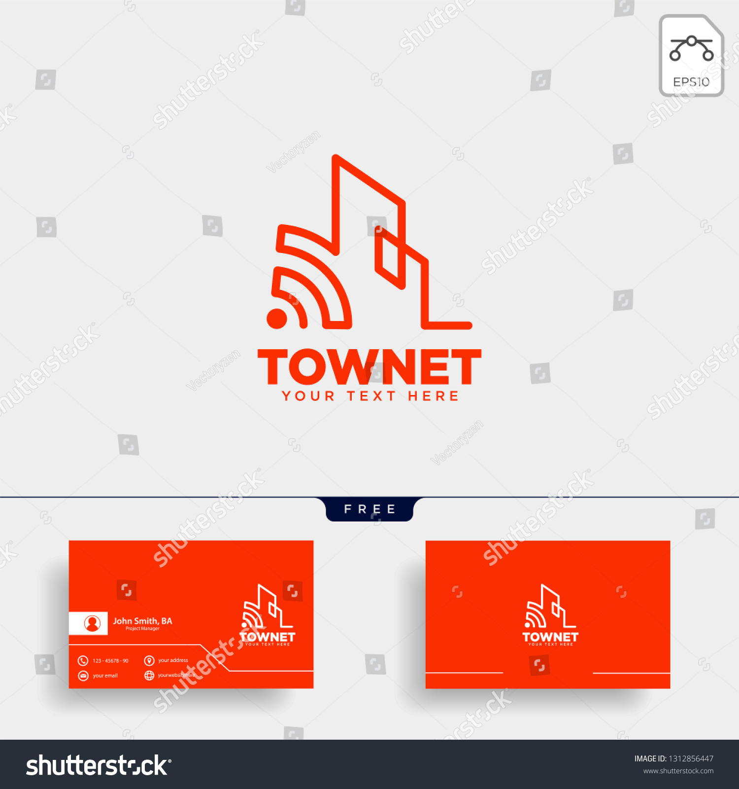 City Town Network Connection Logo Template: vector de stock (libre de ...