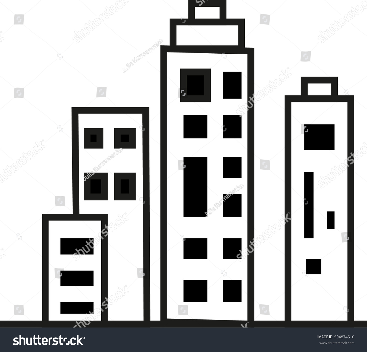 City Outline Icon Stock Vector (Royalty Free) 504874510