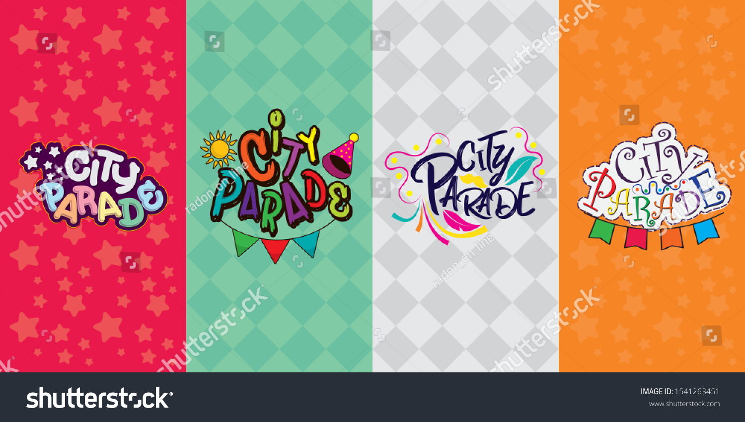 City Parade Logos Collection Elements Stock Vector (Royalty Free ...
