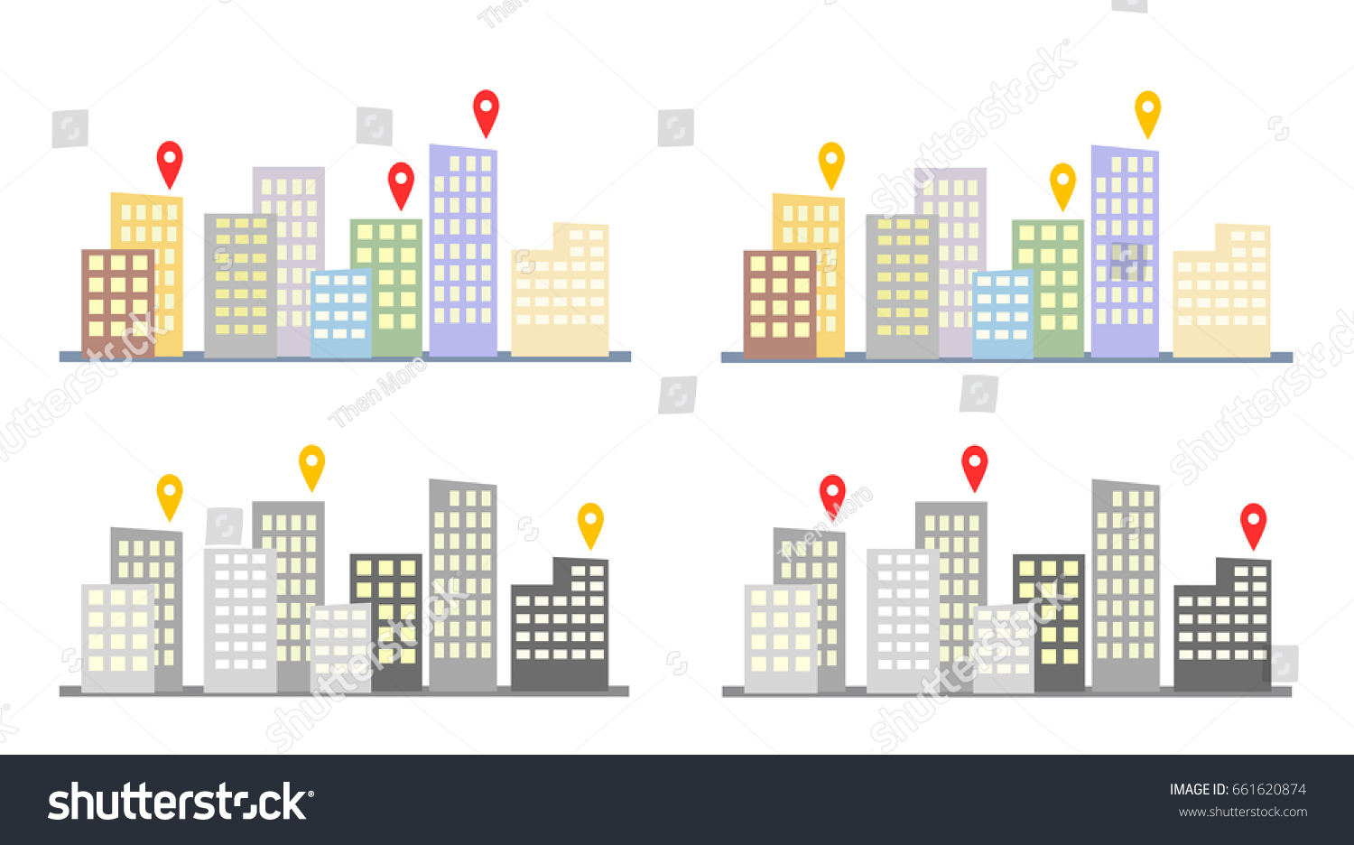 City Pin Stock Vector (Royalty Free) 661620874 | Shutterstock