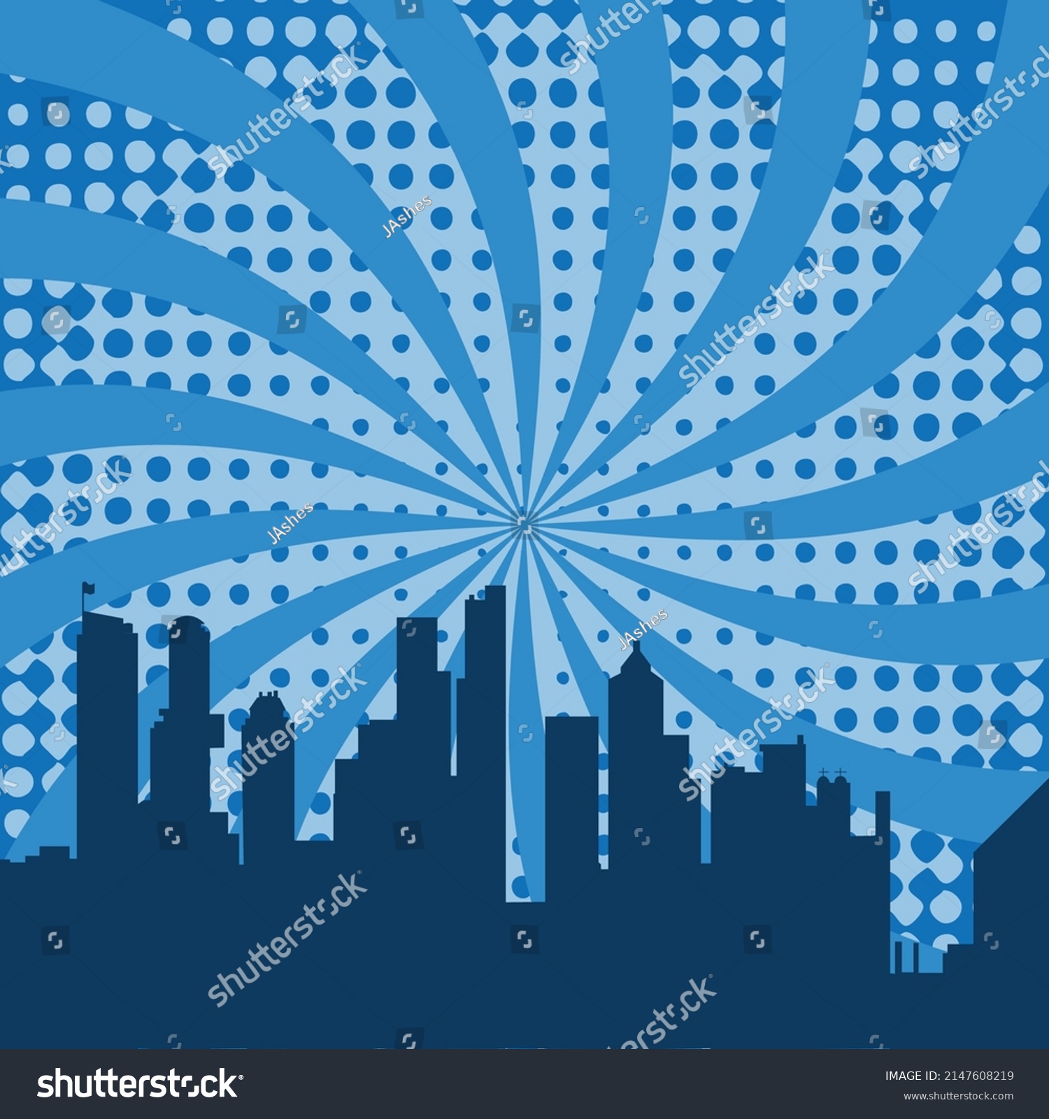 City Skyline Comic Book Background Pattern Stock Vector (Royalty Free ...