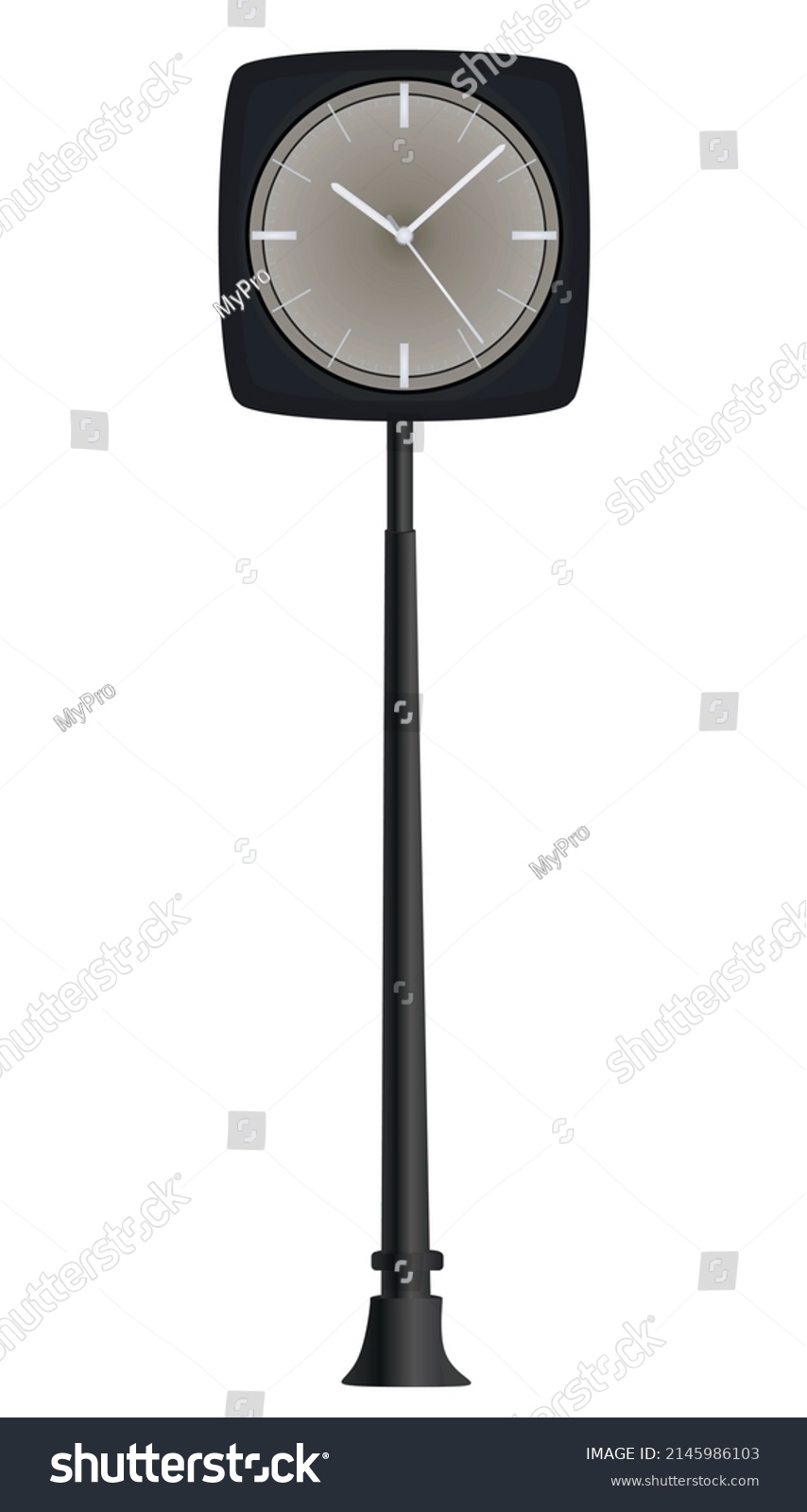 City Street Clock Vector Illustration Stock Vector (Royalty Free ...