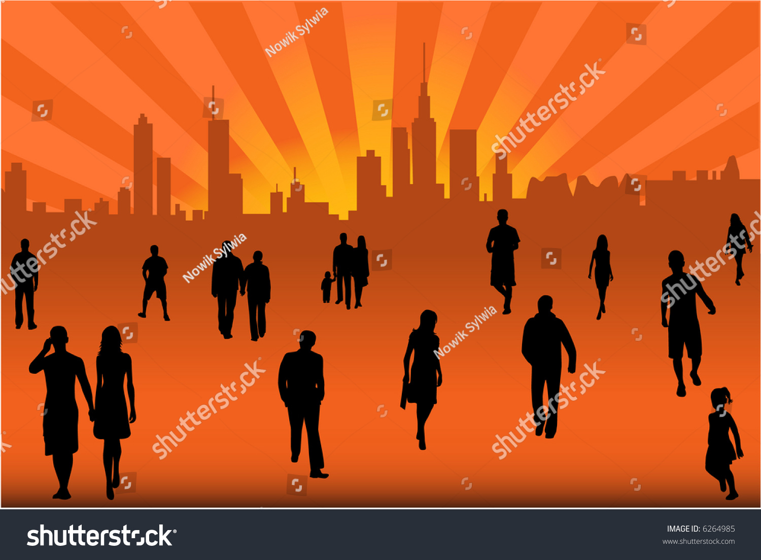 City Street Crowd Stock Vector (Royalty Free) 6264985 | Shutterstock