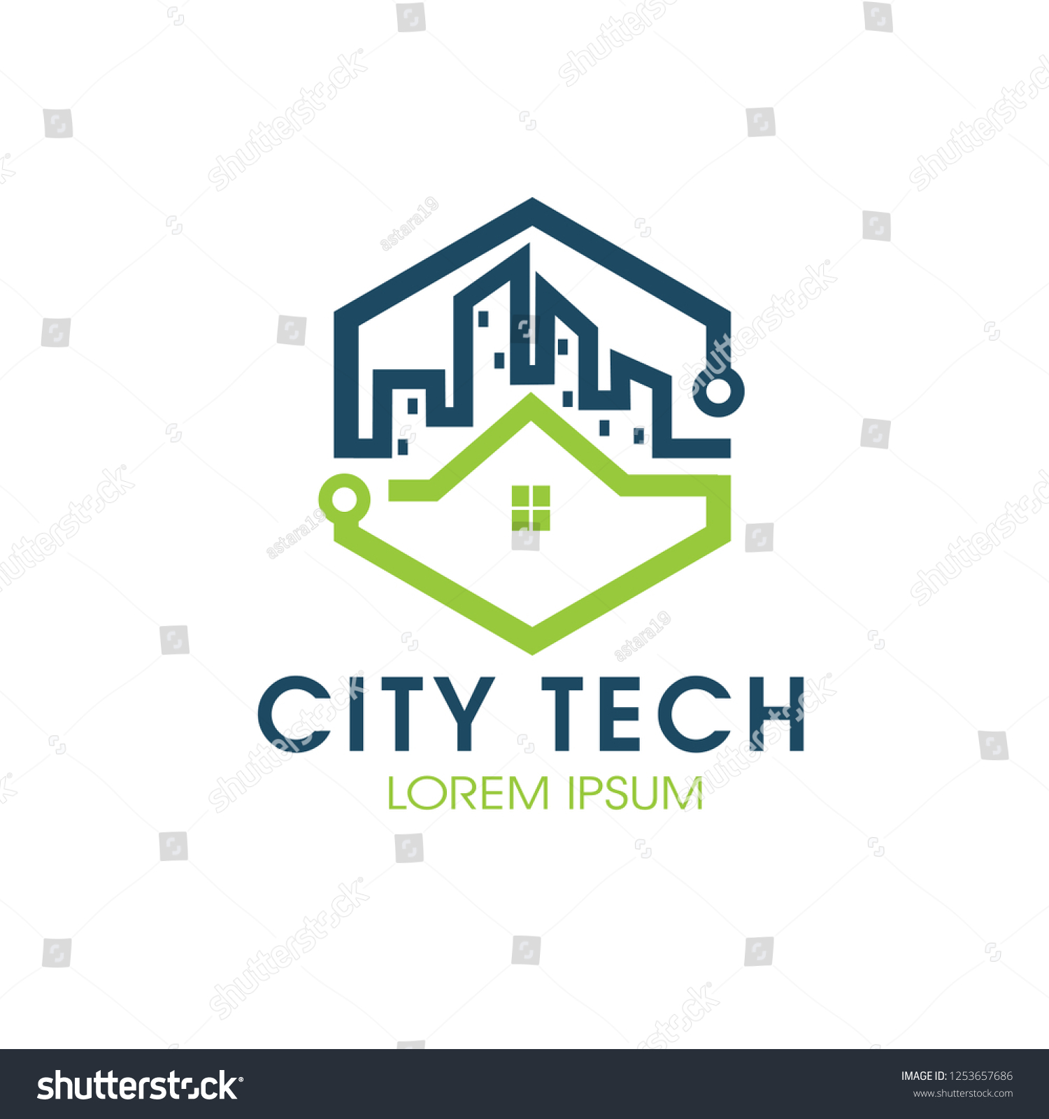 City Tech Logo Designs Stock Vector (Royalty Free) 1253657686