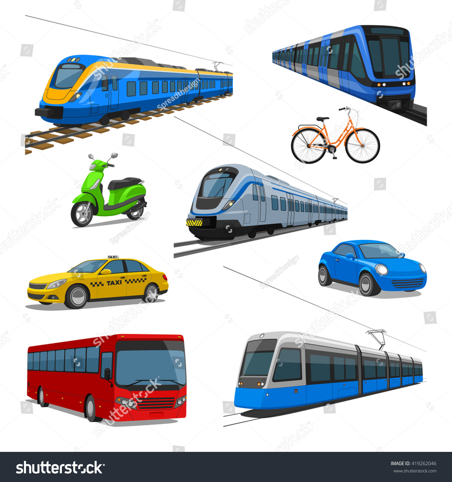 City Transport Set Stock Vector (Royalty Free) 419262046 | Shutterstock