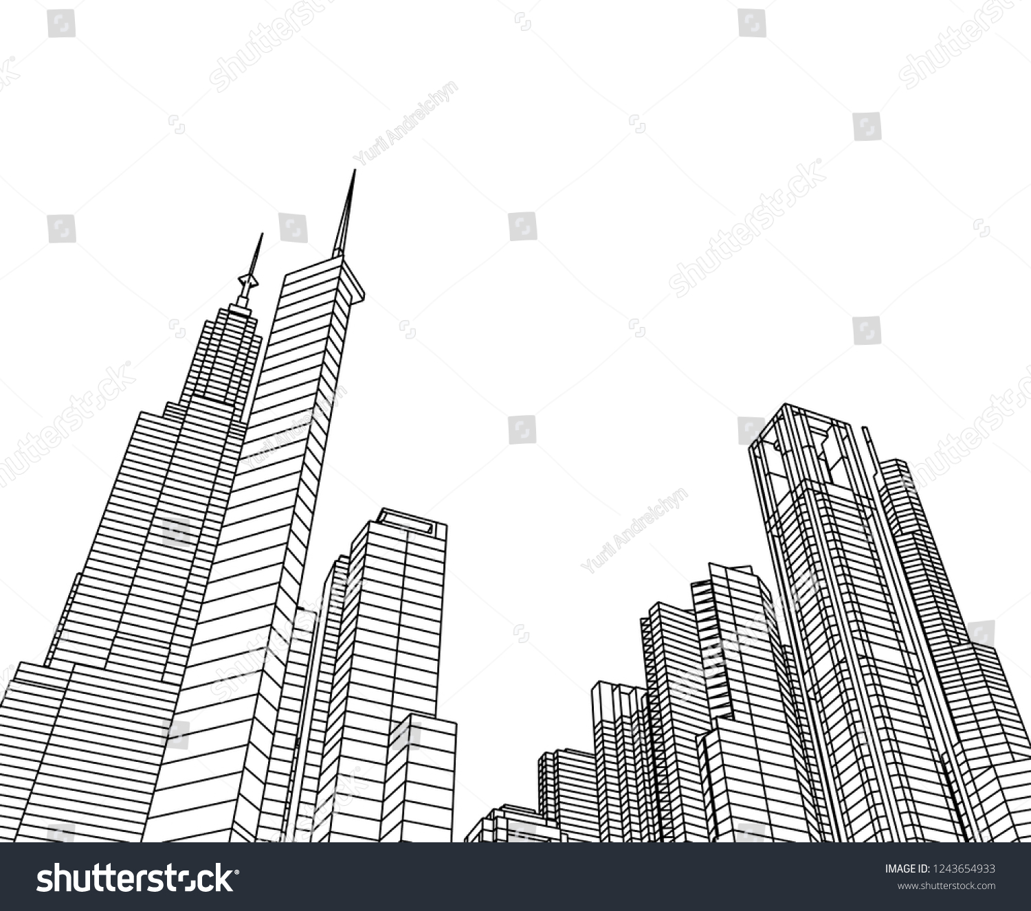 City Vector 3d Illustration Stock Vector (Royalty Free) 1243654933 ...