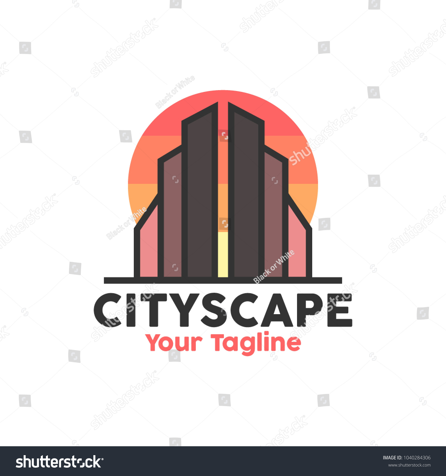Cityscape Logo Design Stock Vector (Royalty Free) 1040284306