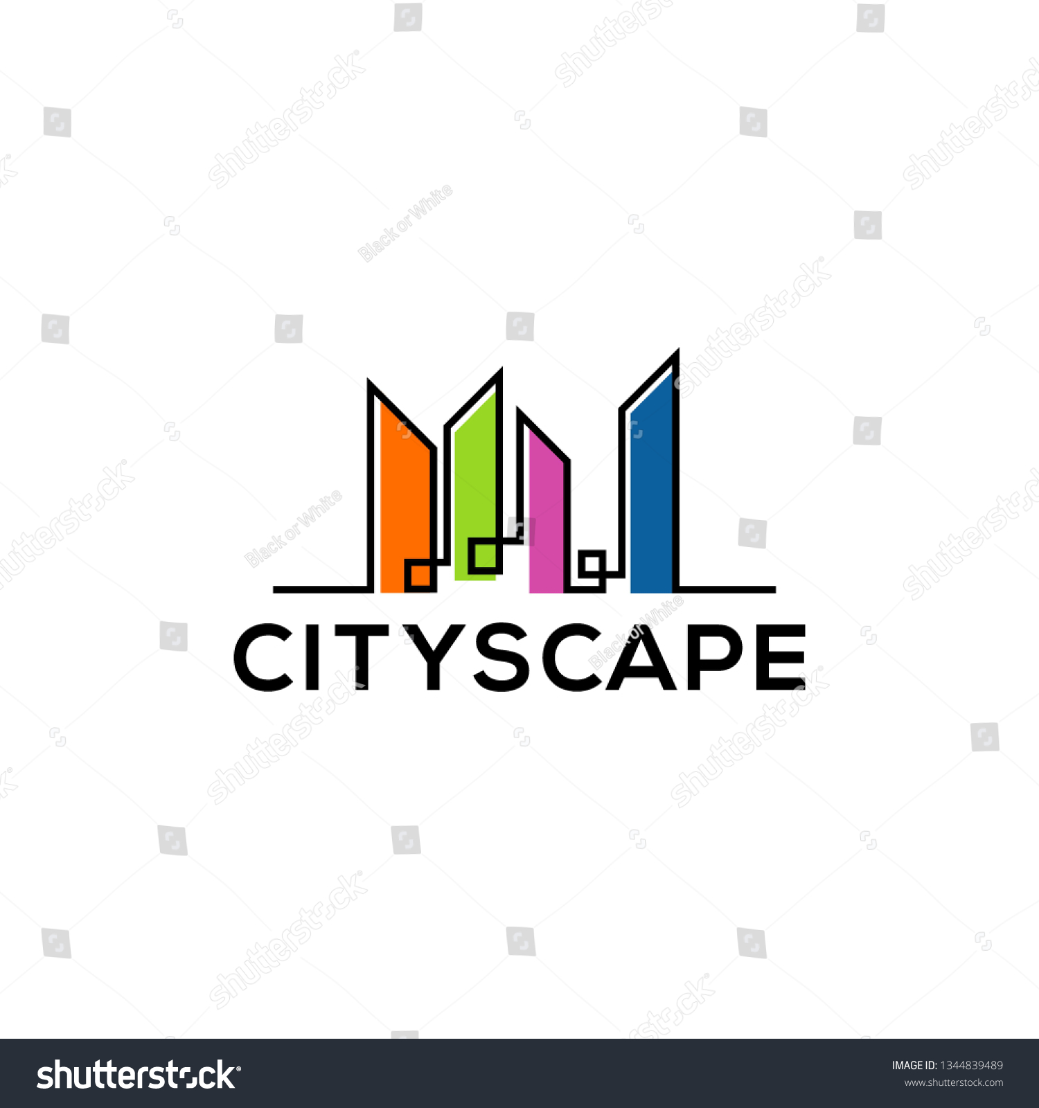 Cityscape Logo Design Stock Vector (Royalty Free) 1344839489 | Shutterstock