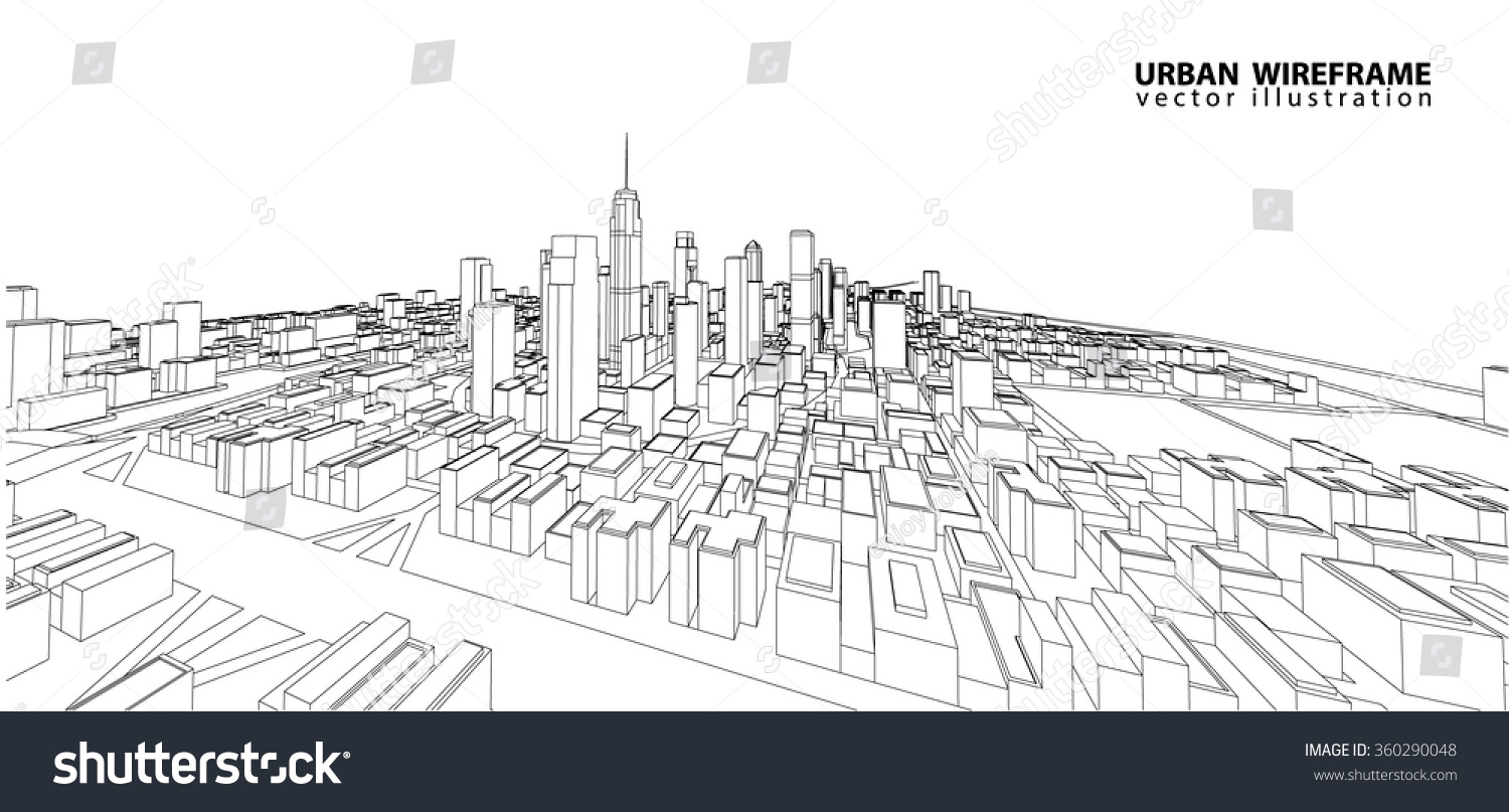 Cityscape Vector Sketch Architecture Illustration Stock Vector (Royalty ...