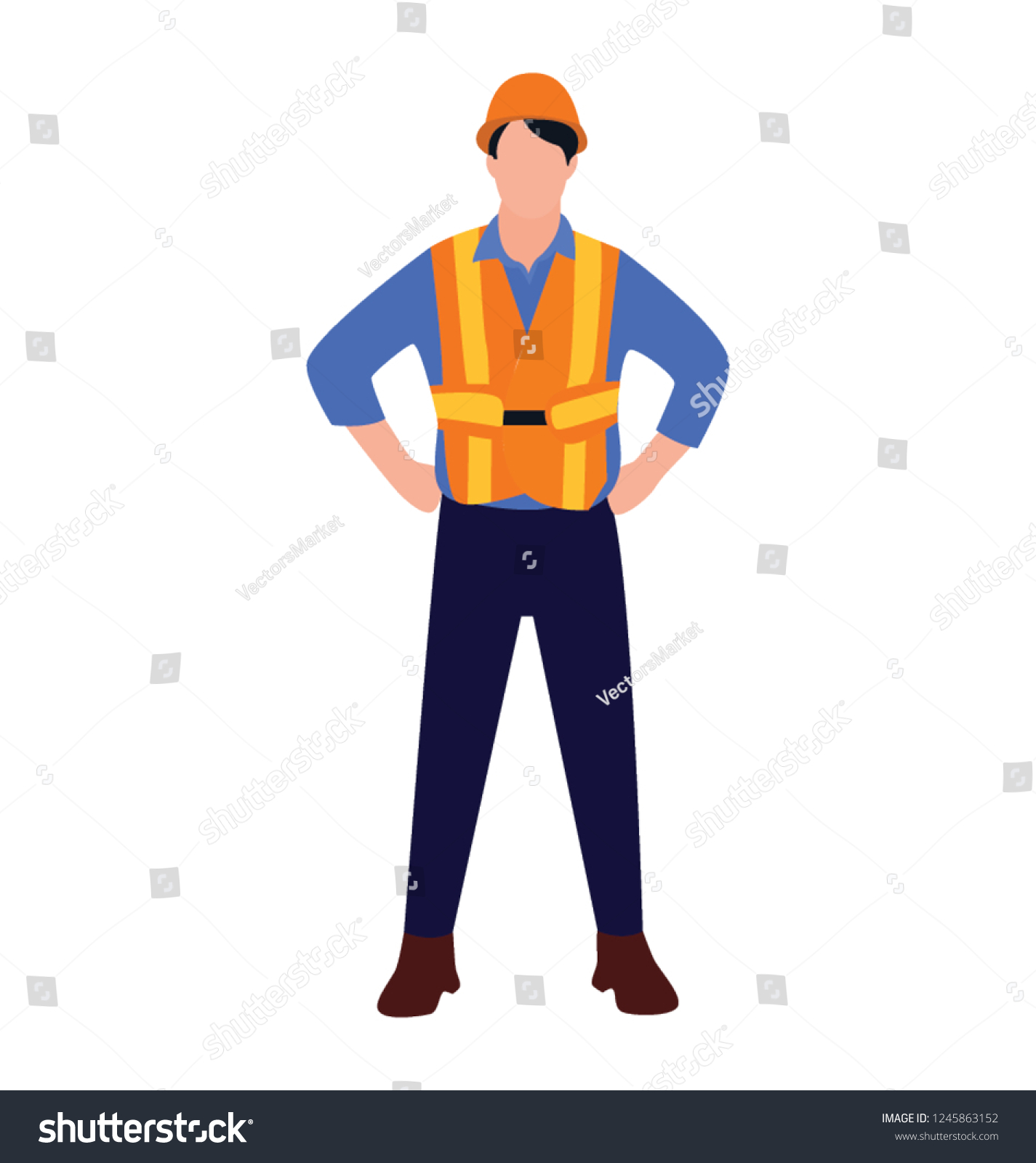 Civil Engineer Flat Icon Design Stock Vector (Royalty Free) 1245863152