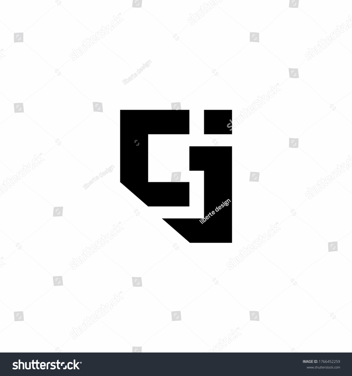 Cj C J Letter Logo Design Stock Vector (Royalty Free) 1766452259 ...
