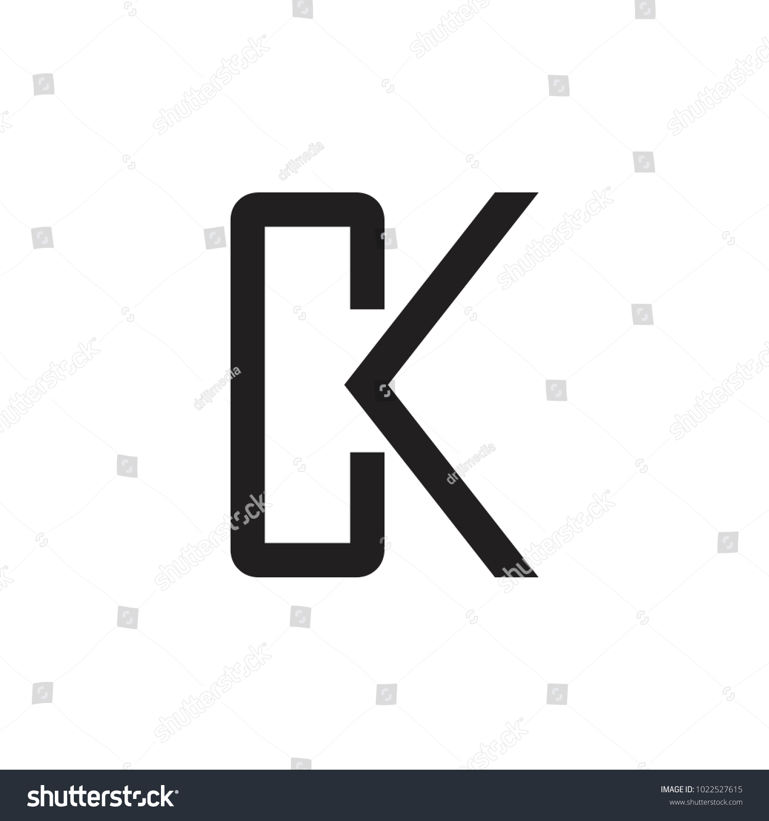 Ck Letter Logo Design Vector Stock Vector (Royalty Free) 1022527615 ...