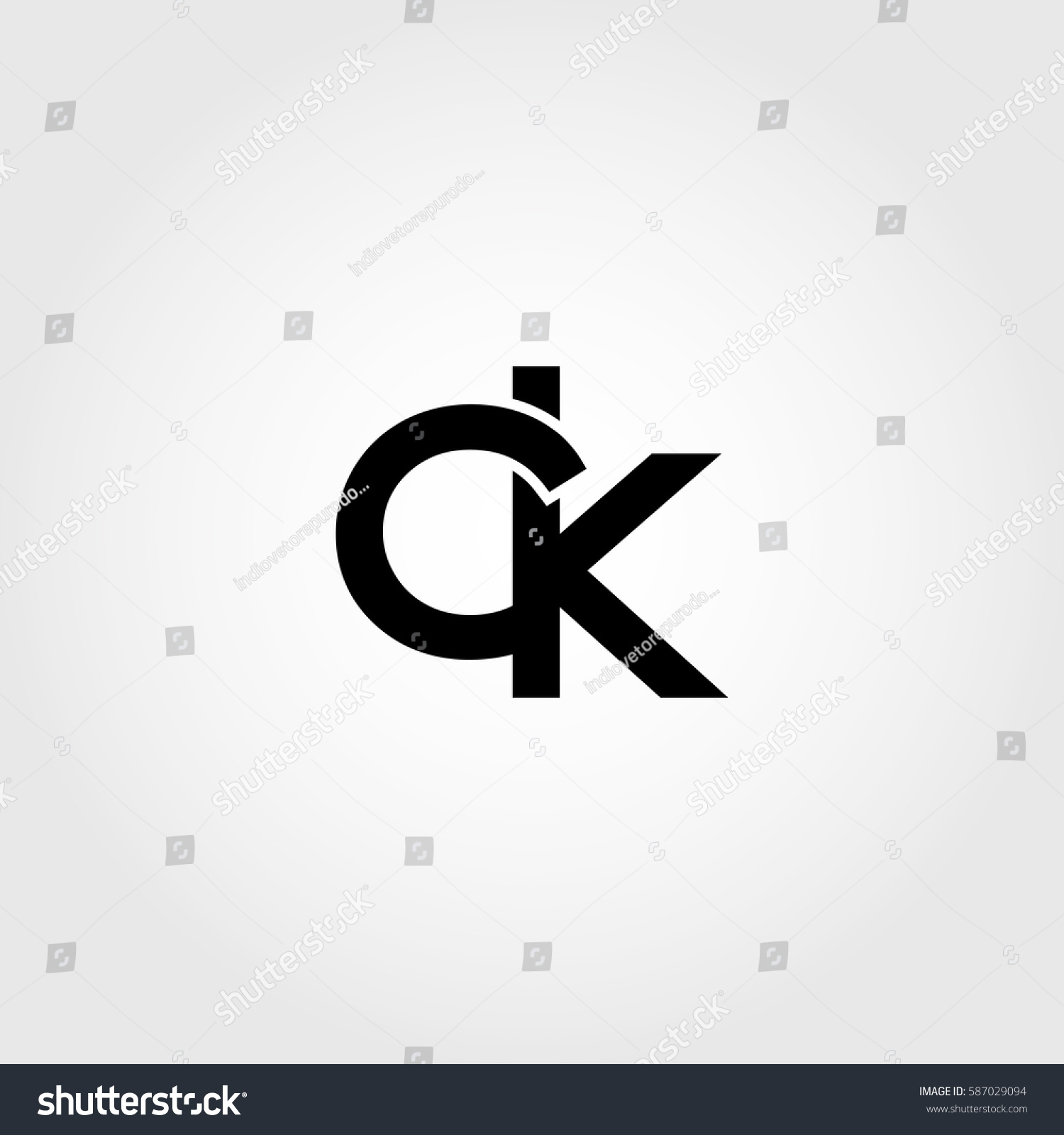 Ck Lowercase Logo Black Interrelated Stock Vector (Royalty Free ...