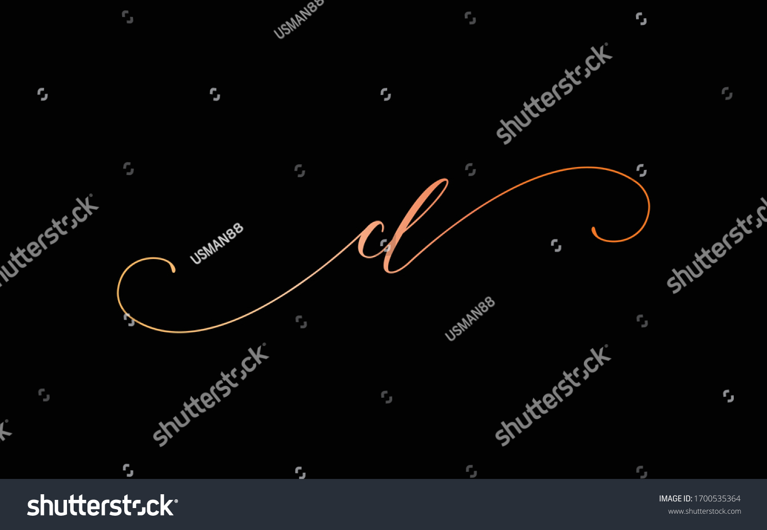 Vektor Stok Cl C L Lowercase Cursive Letter (Tanpa Royalti) 1700535364 ...