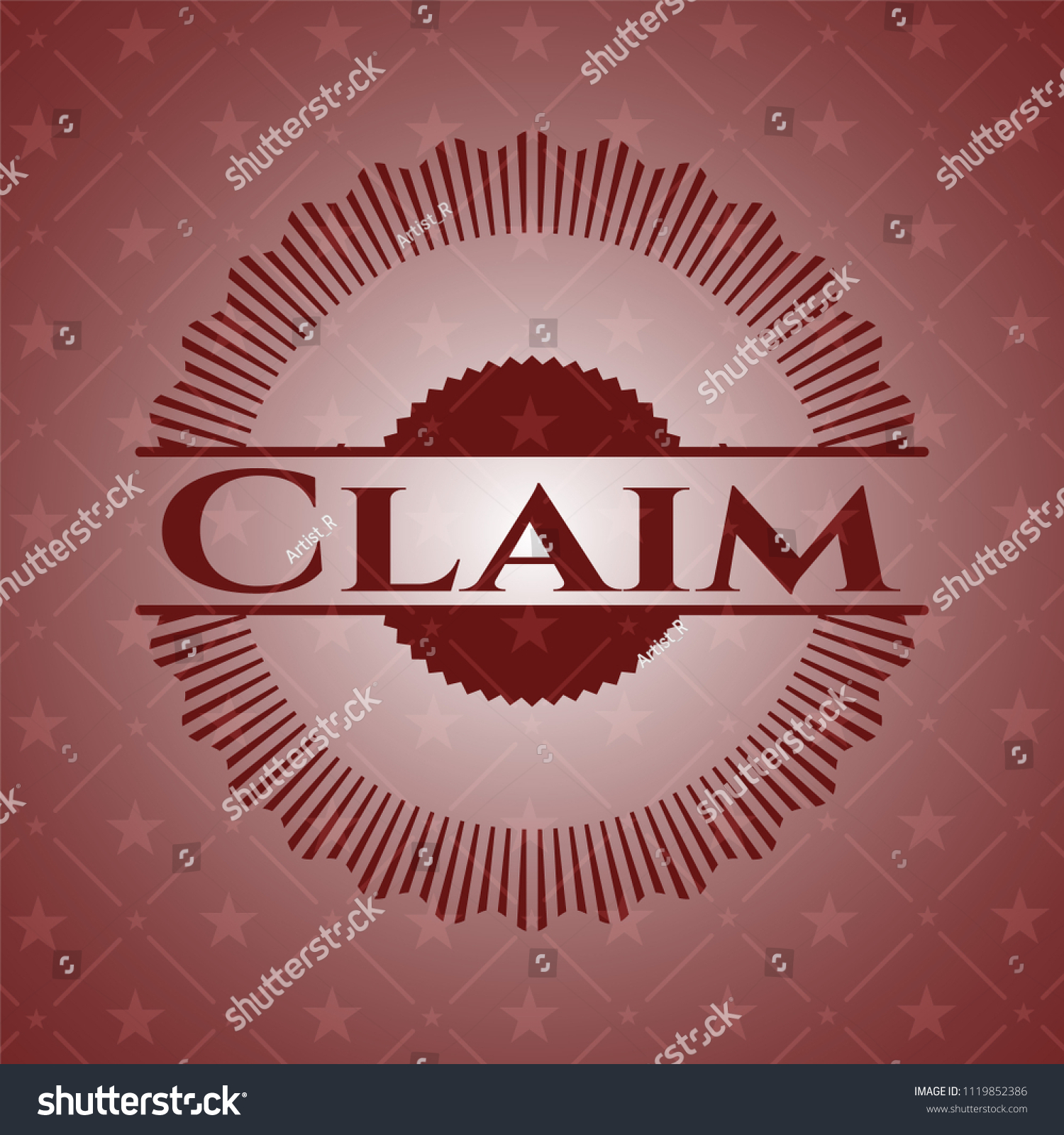 Claim Retro Red Emblem Stock Vector (Royalty Free) 1119852386 ...