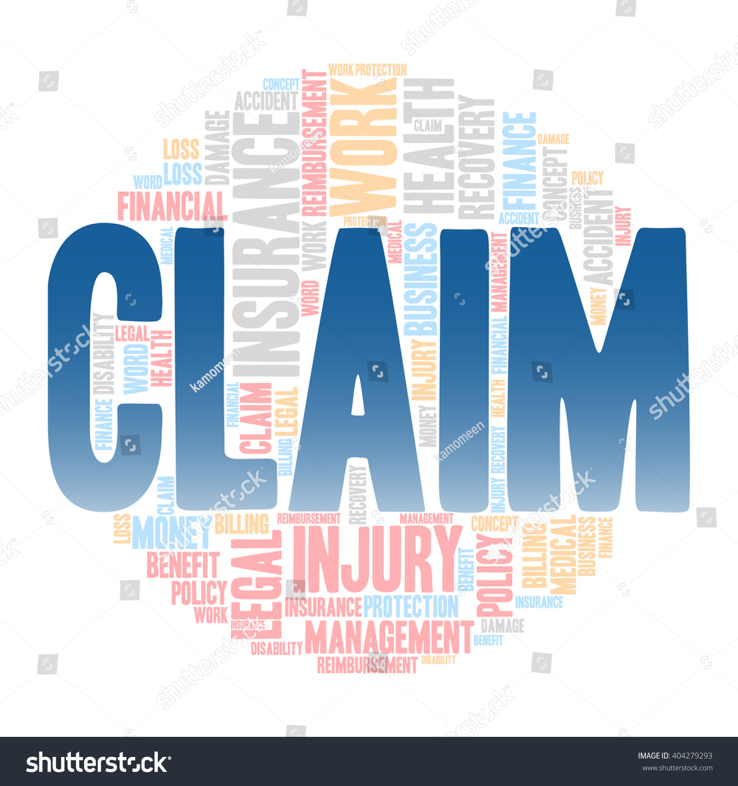 Claim Word Cloud Art Background Stock Vector (Royalty Free) 404279293 ...