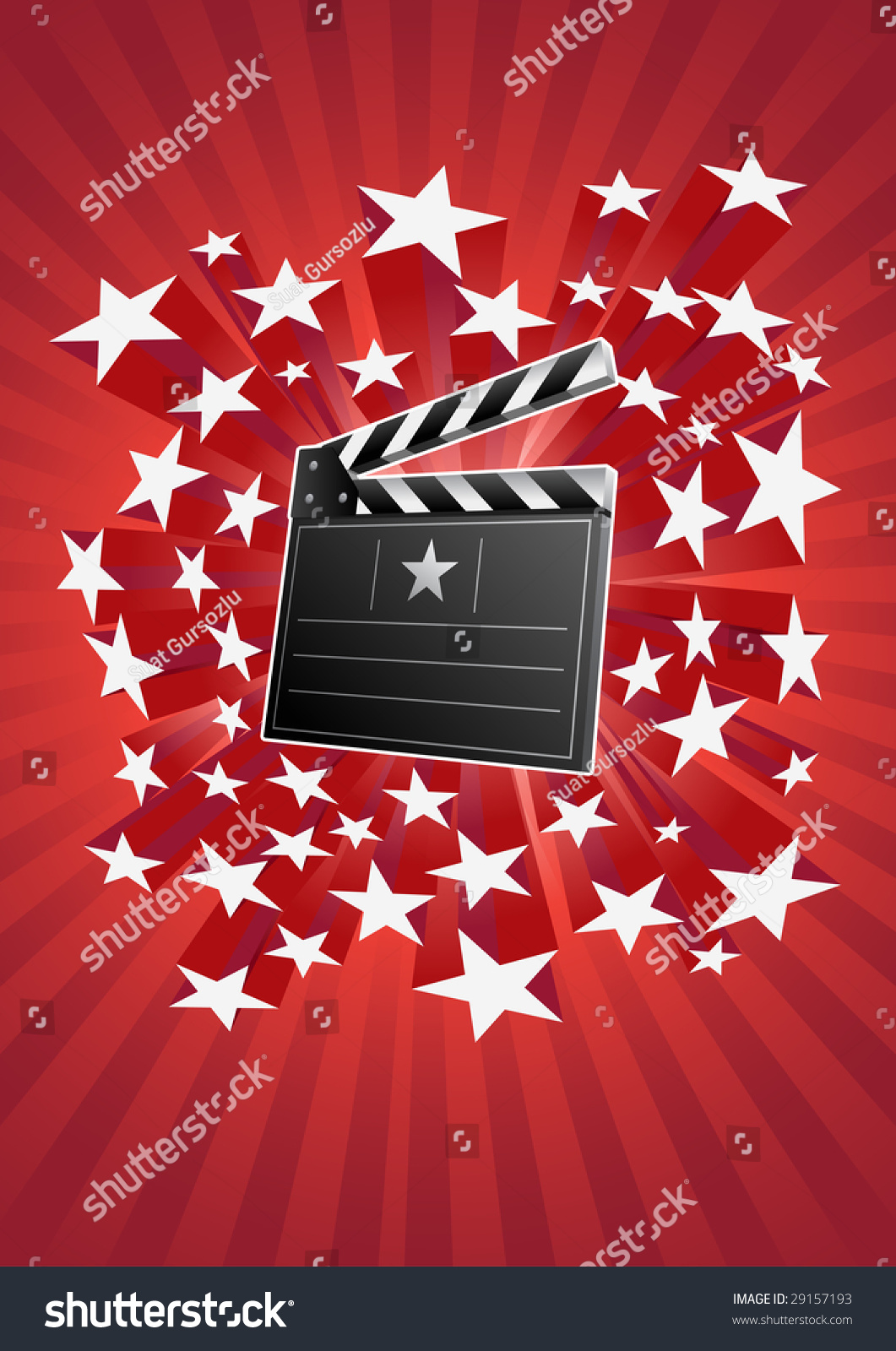 Clap Board Poster Easy Editable Vector Stock Vector (Royalty Free ...