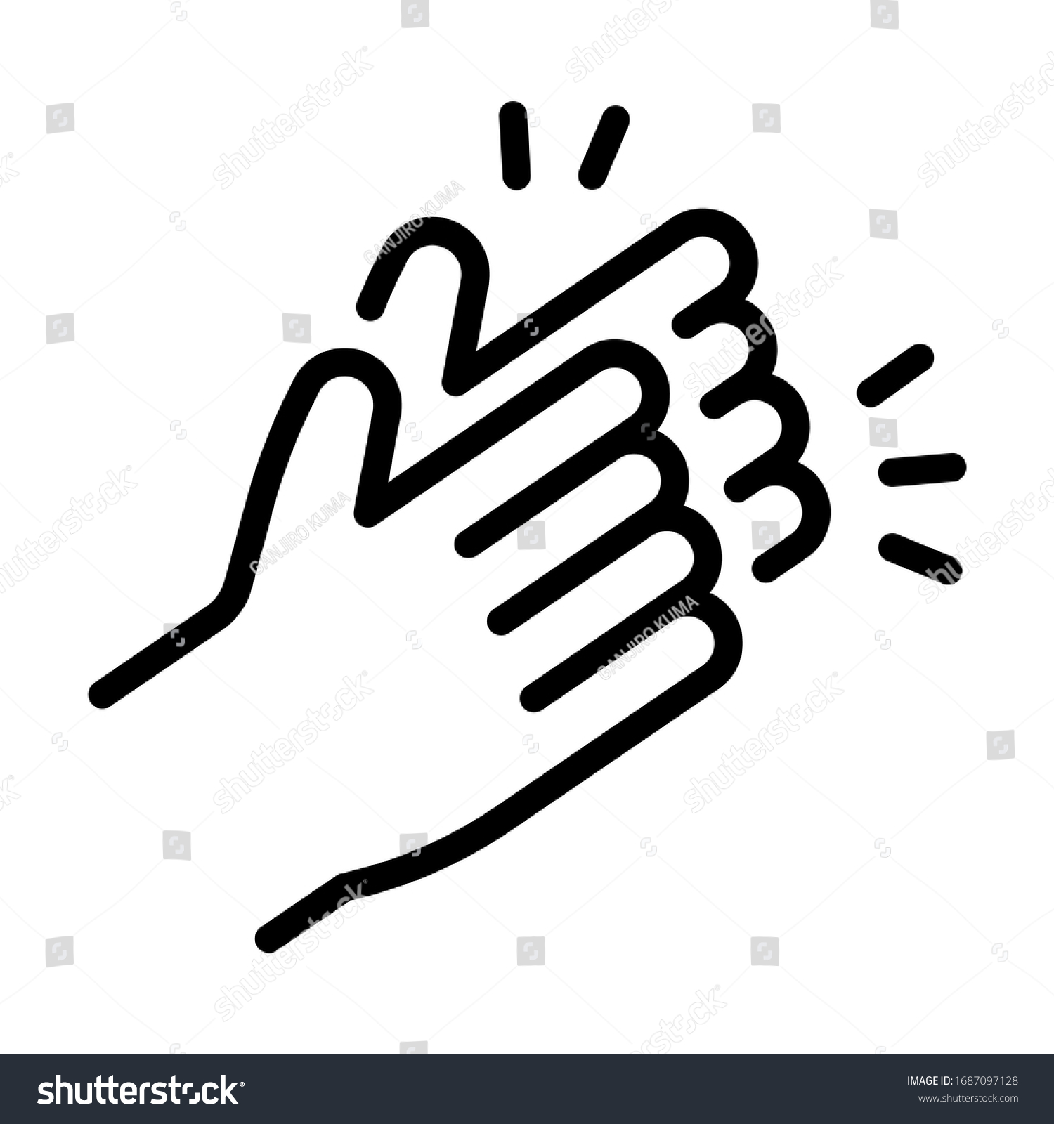 Clap Icon Line Vector Isolate On Stock Vector (Royalty Free) 1687097128