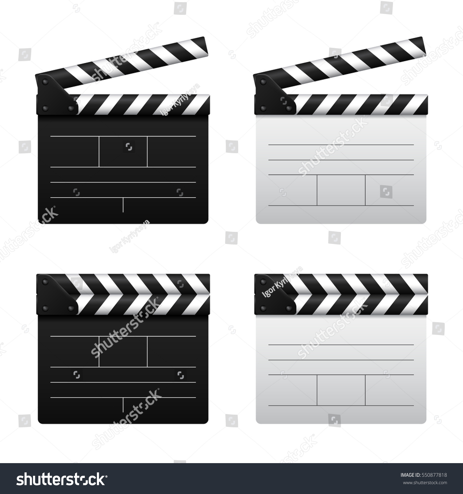 Clapper Board On White Background Vector Stock Vector (Royalty Free ...