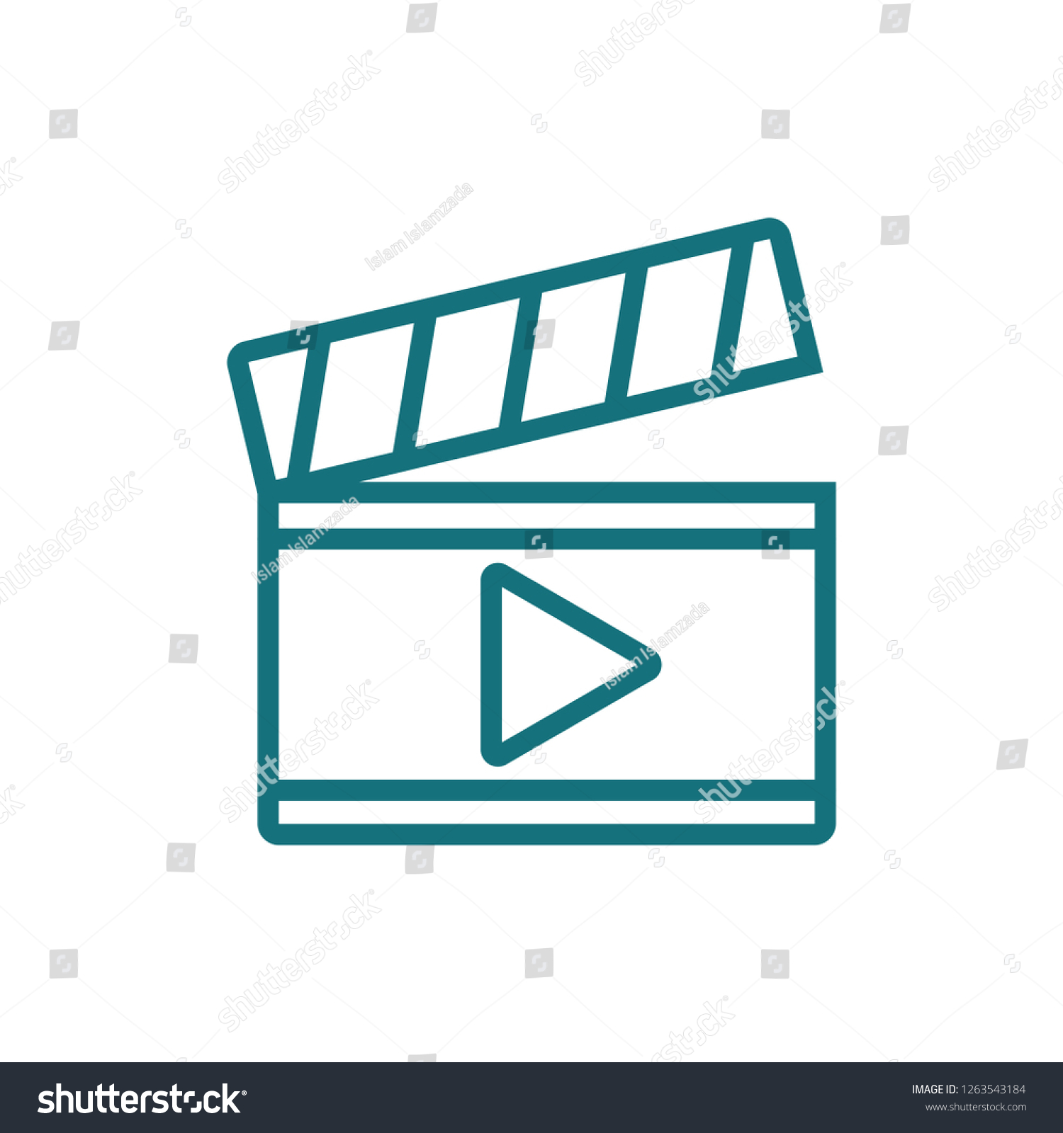 Clapper Outline Icon Stock Vector (Royalty Free) 1263543184 | Shutterstock
