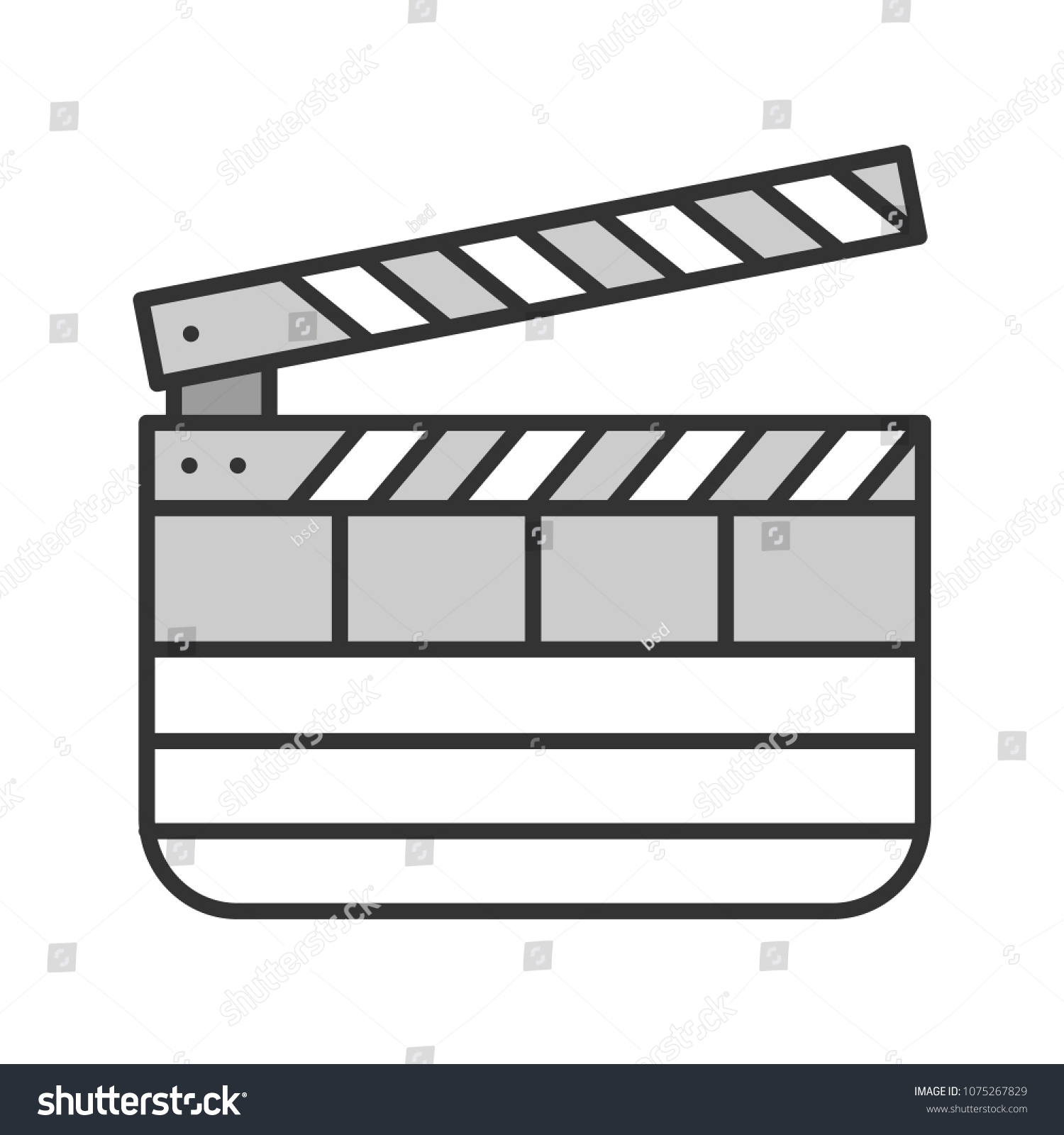 Clapperboard Color Icon Time Code Slate Stock Vector (Royalty Free ...
