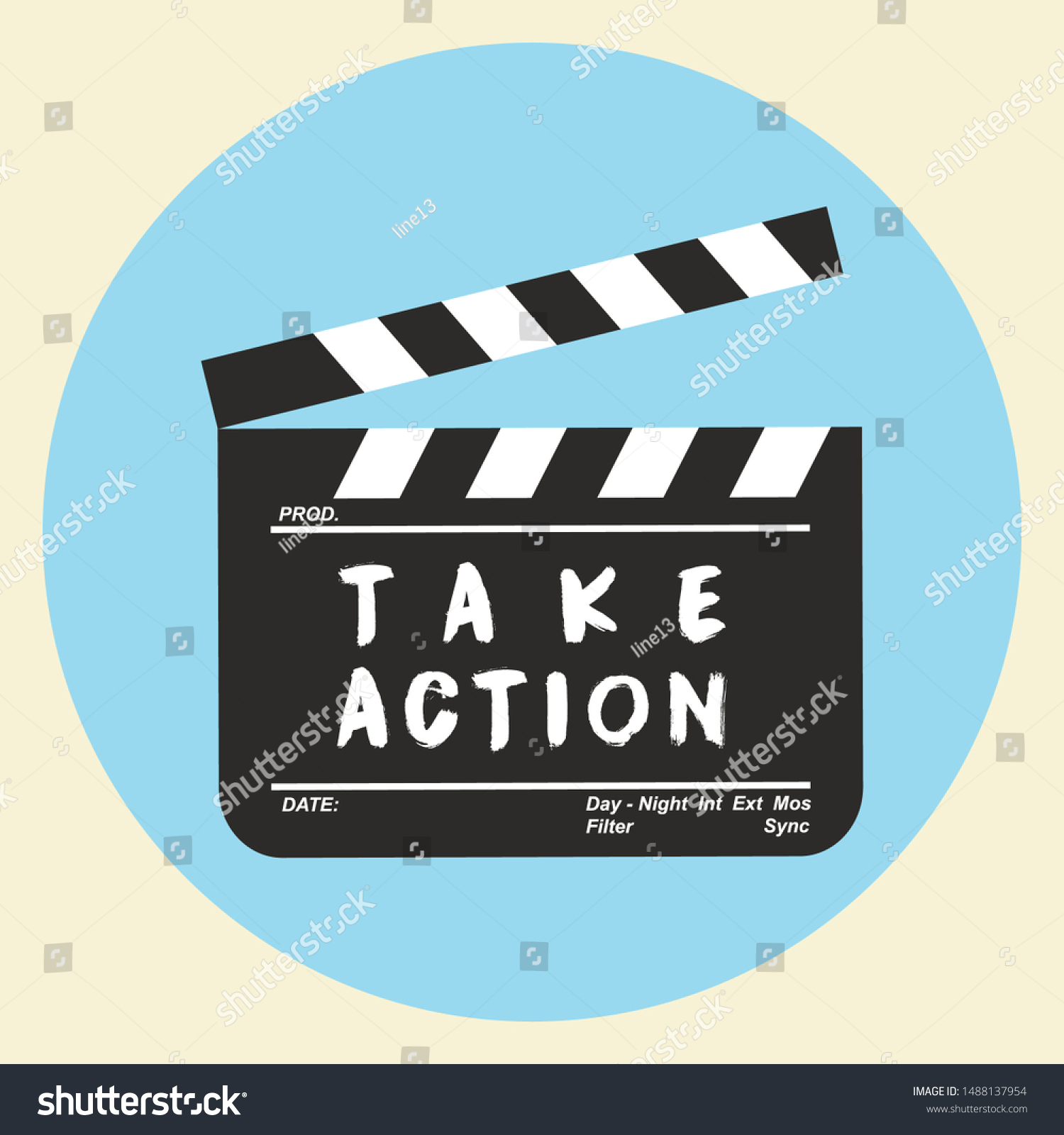 Clapperboard Tool Start Filming Action Stock Vector (Royalty Free ...