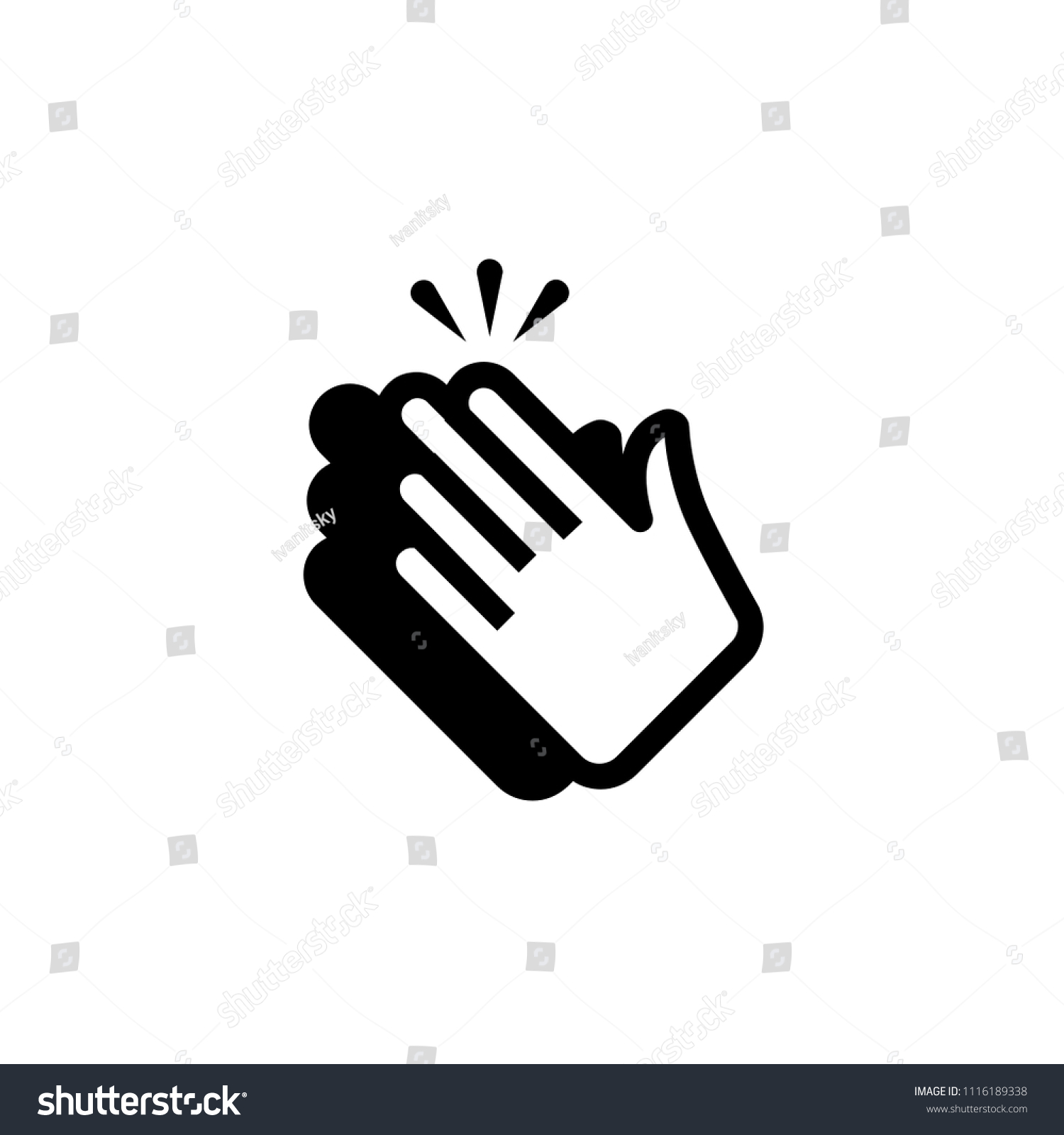 Clapping Hand Icon Applause Icon: vetor stock (livre de direitos ...