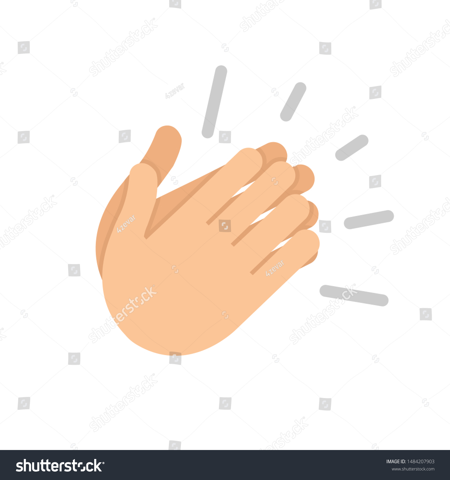 Clapping Hands Vector Flat Icon Illustration: vector de stock (libre de ...
