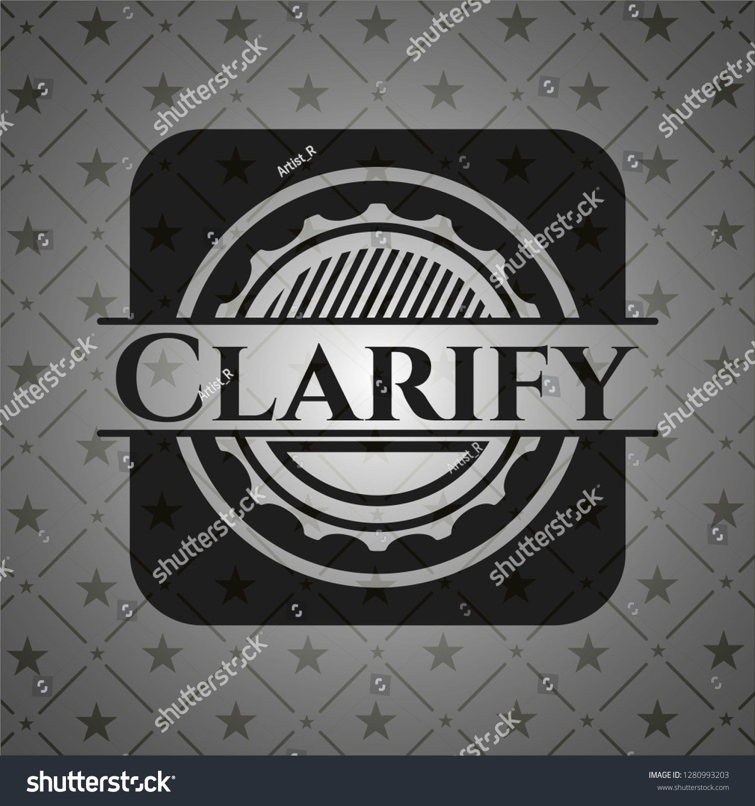 Clarify Realistic Dark Emblem Stock Vector (Royalty Free) 1280993203