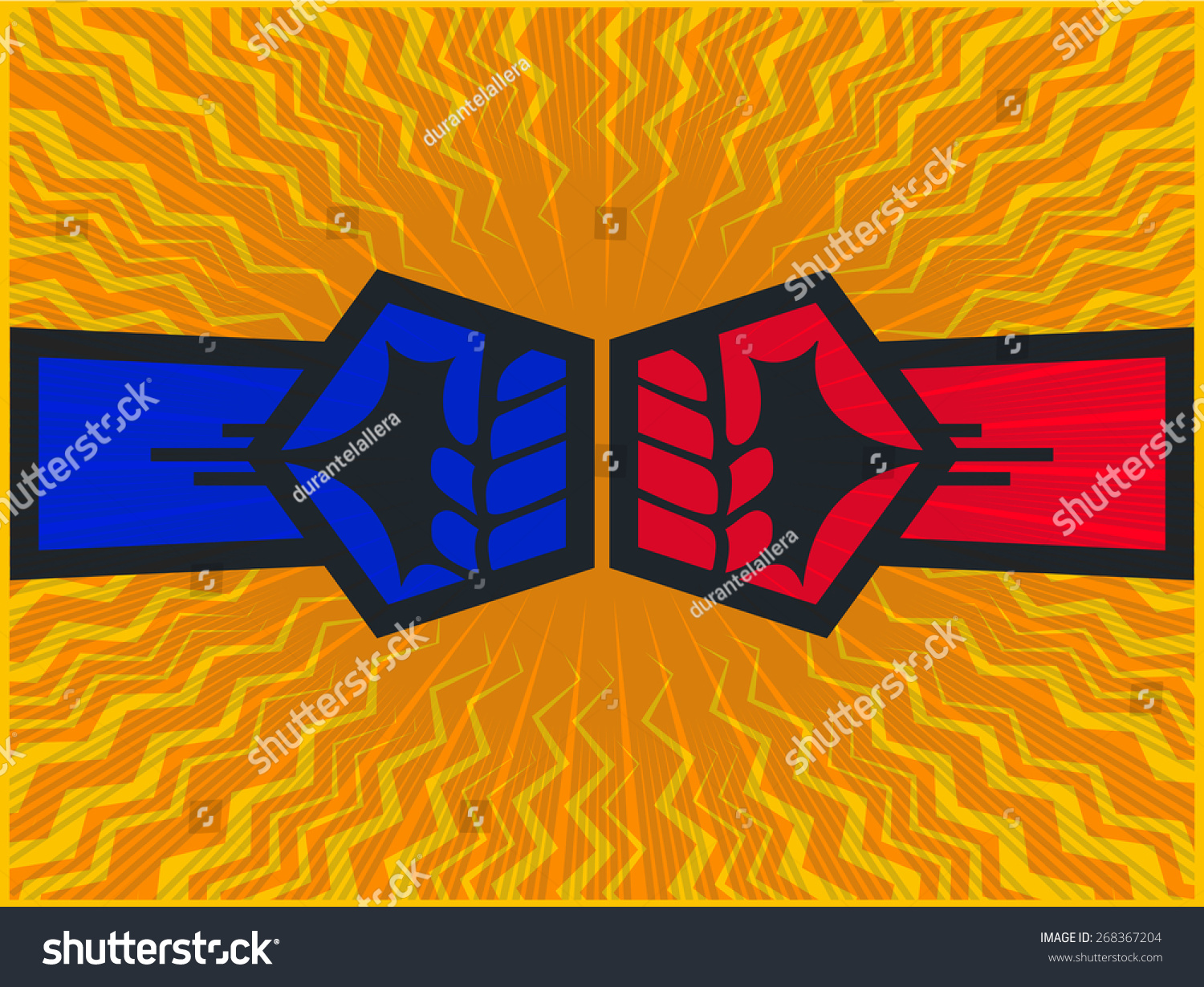 Clashing Fists Two Opposite Forces Clashing Stock Vector (Royalty Free ... Clashing Fists Two Opposite Forces Clashing Stock Vector (Royalty Free ...