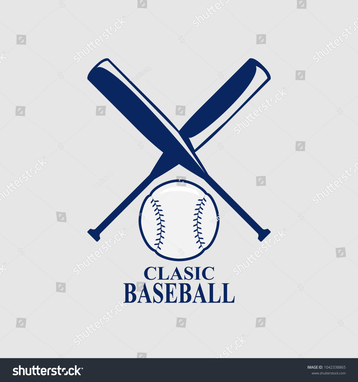 Clasic Baseball Logo Vector Illustration Stock Vector (Royalty Free ...
