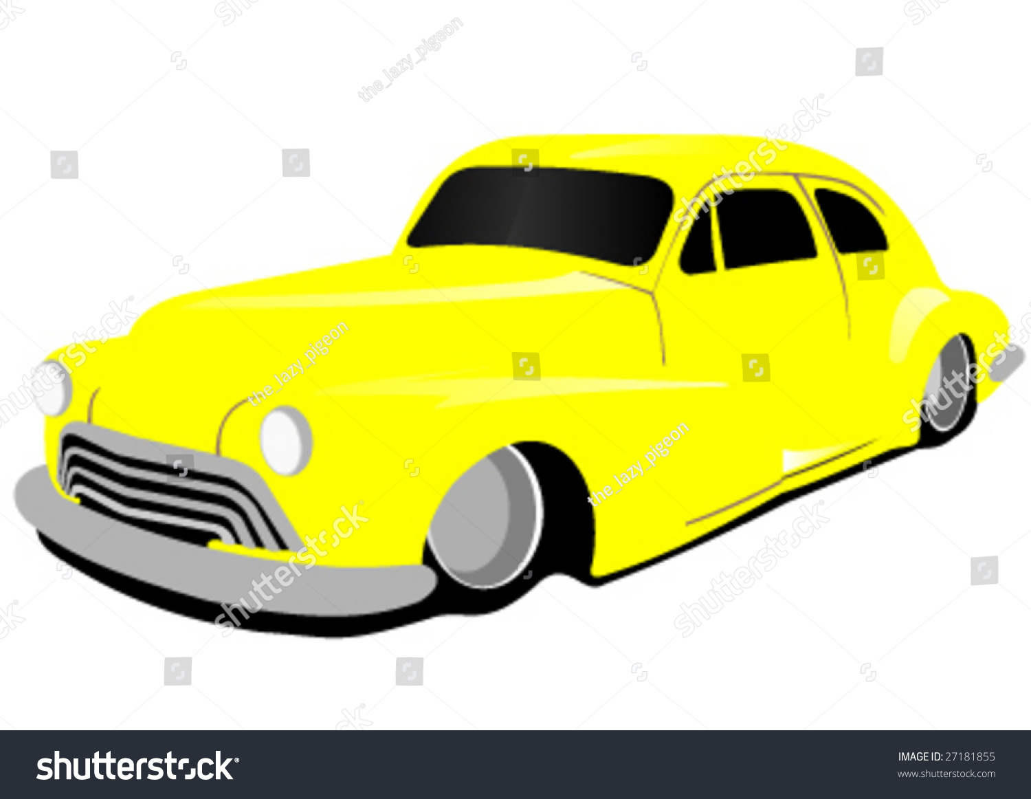 Classic Amercian Yellow Low Rider Vector Stock Vector (Royalty Free ...