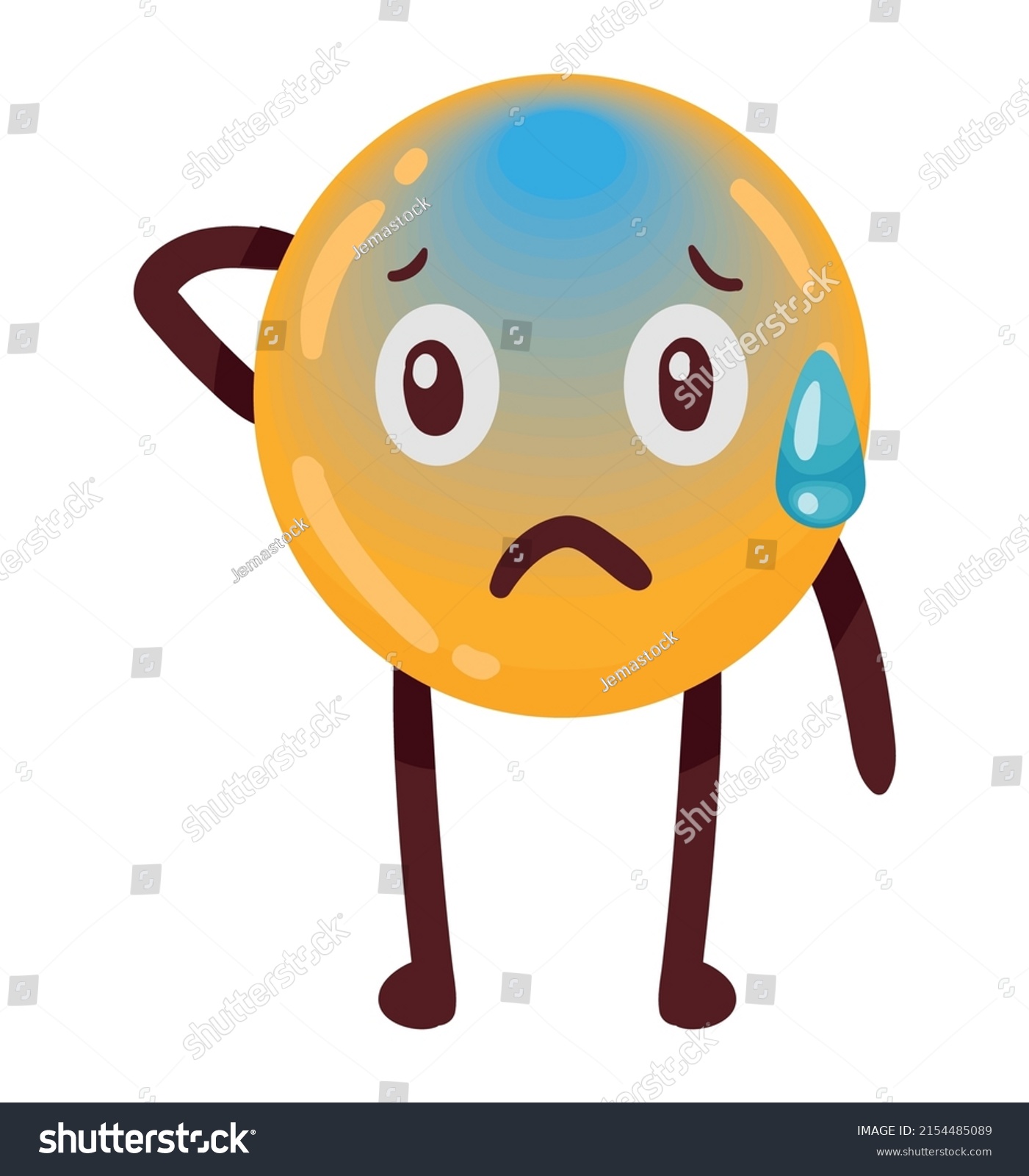 Classic Ashamed Emoticon Comic Character Stock Vector (Royalty Free ...