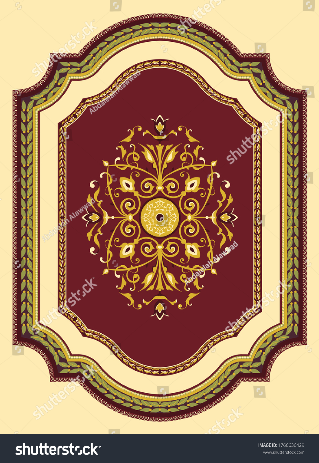 Classic Border Frame Floral Carpet Design Stock Vector (Royalty Free ...